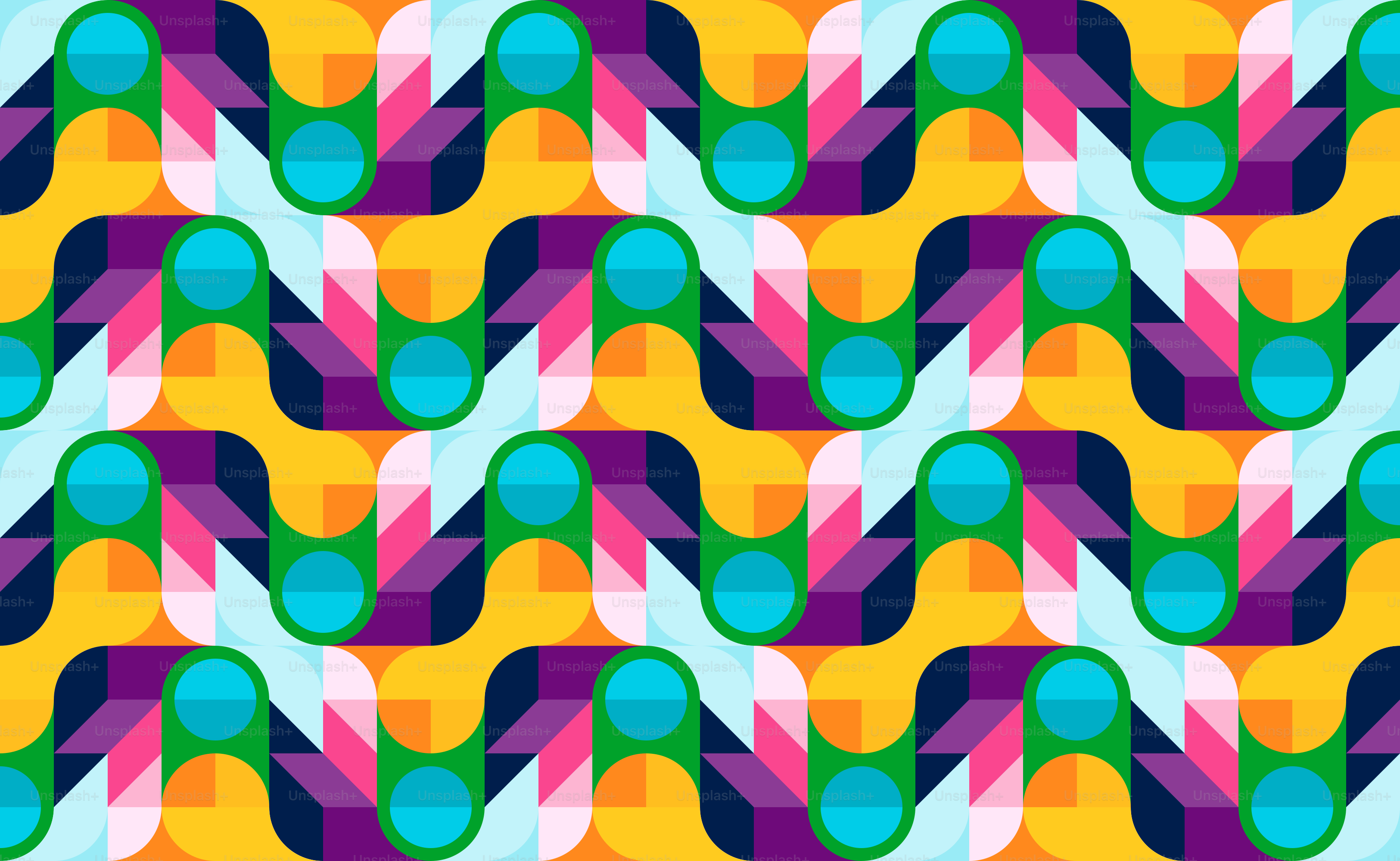 A colorful pattern with wavy lines on a yellow background vector ...