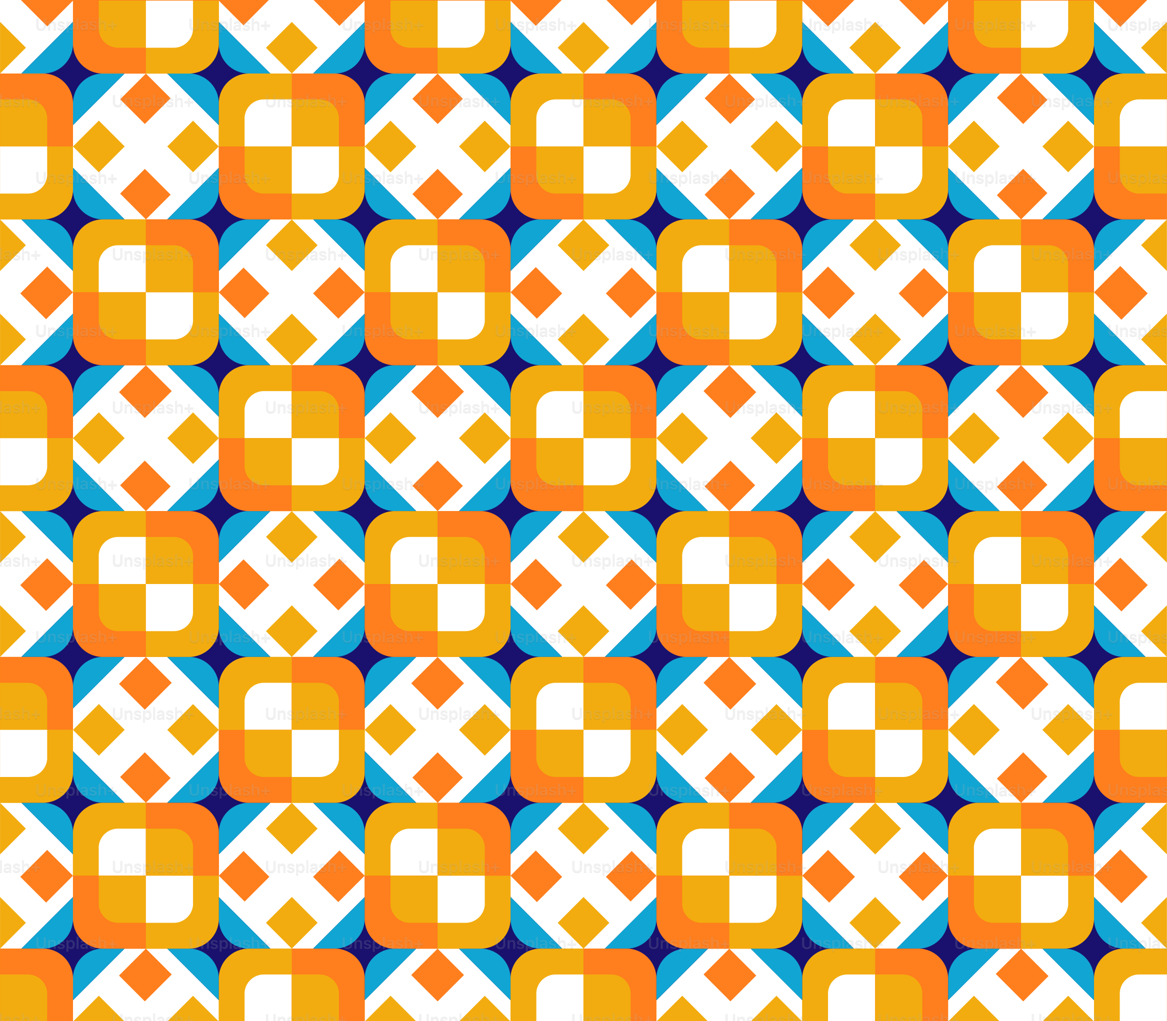 An orange and blue checkered pattern on a white background vector ...