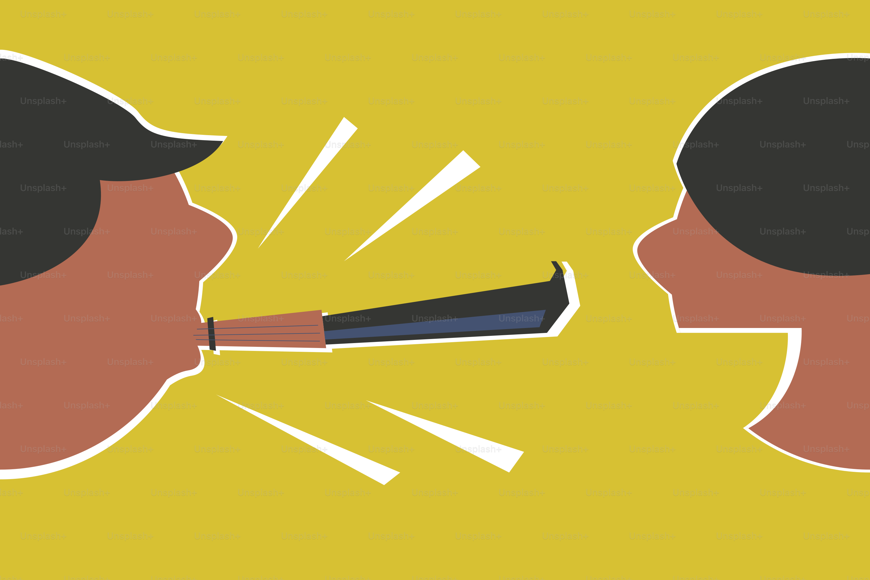 A man's head with a razor in his mouth vector – Making noise Image on ...