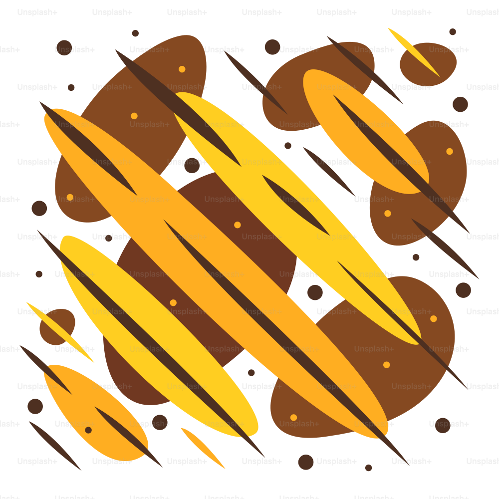 Un fond blanc avec un motif marron et jaune vectoriel – Image de ...
