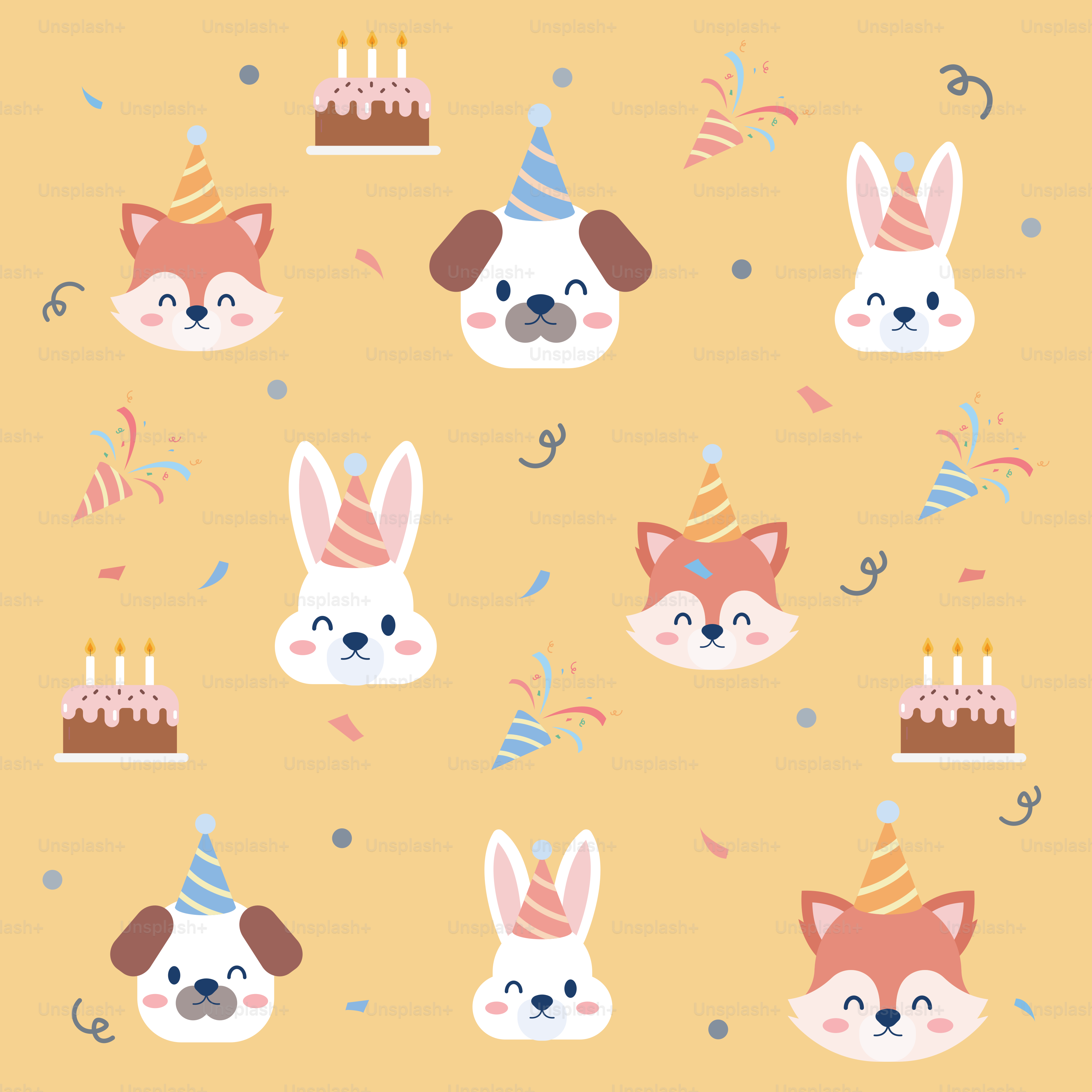 A birthday card with animals and a cake vector – Party Image on Unsplash