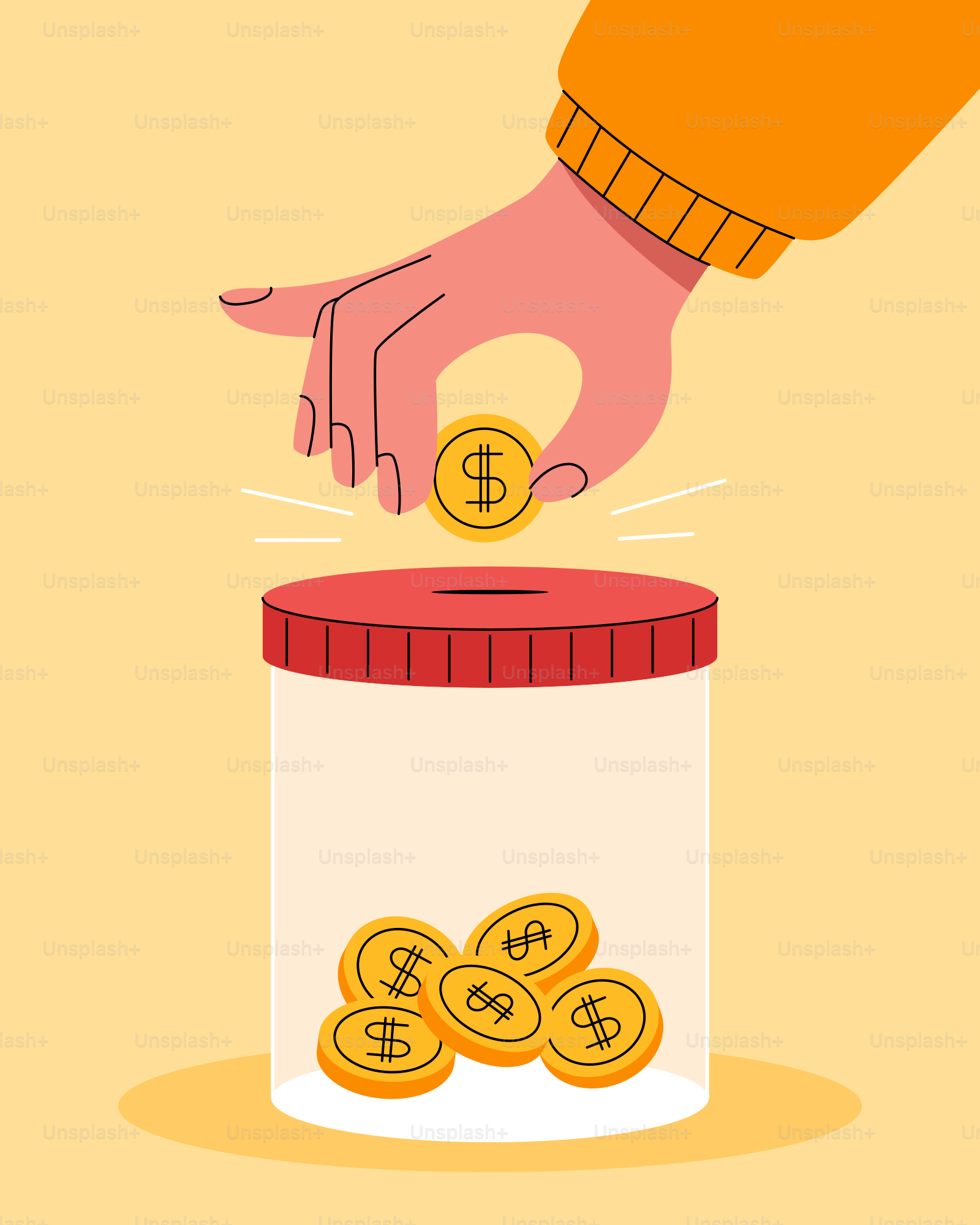 A hand dropping money into a jar vector – Finance Image on Unsplash