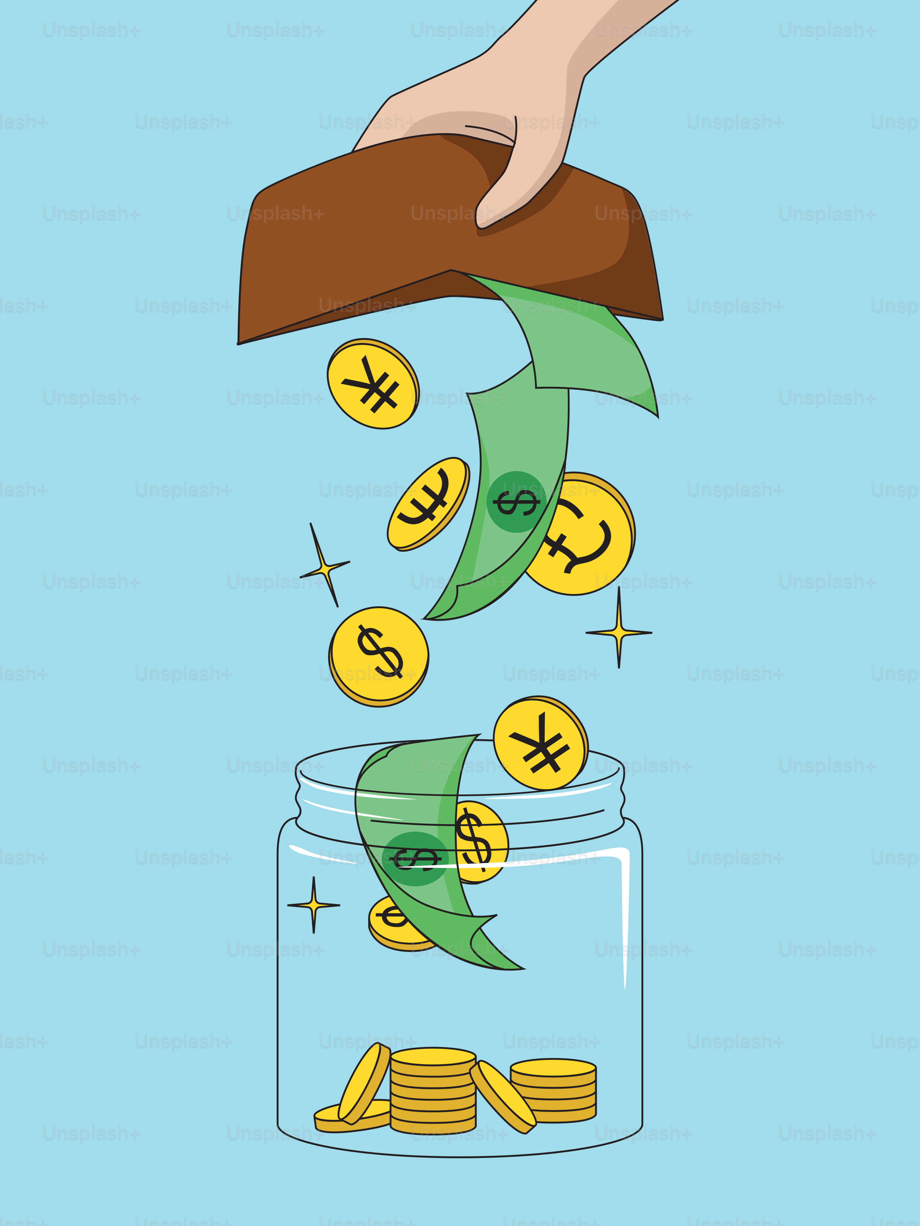 A hand dropping money into a jar vector – Illustration Image on Unsplash
