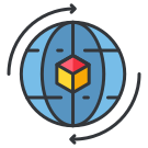 A globe with a cube in the middle of it vector – Illustration Image on ...