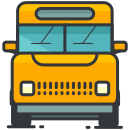 Vektor Bus kuning dengan dua jendela dan latar belakang putih – Gambar ...