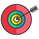 Une cible rouge, jaune et verte avec une flèche au centre vectoriel ...