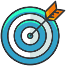 A blue and white target with an orange arrow vector – Target Image on ...