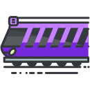 A purple train is shown on a white background vector – Travel Image on ...