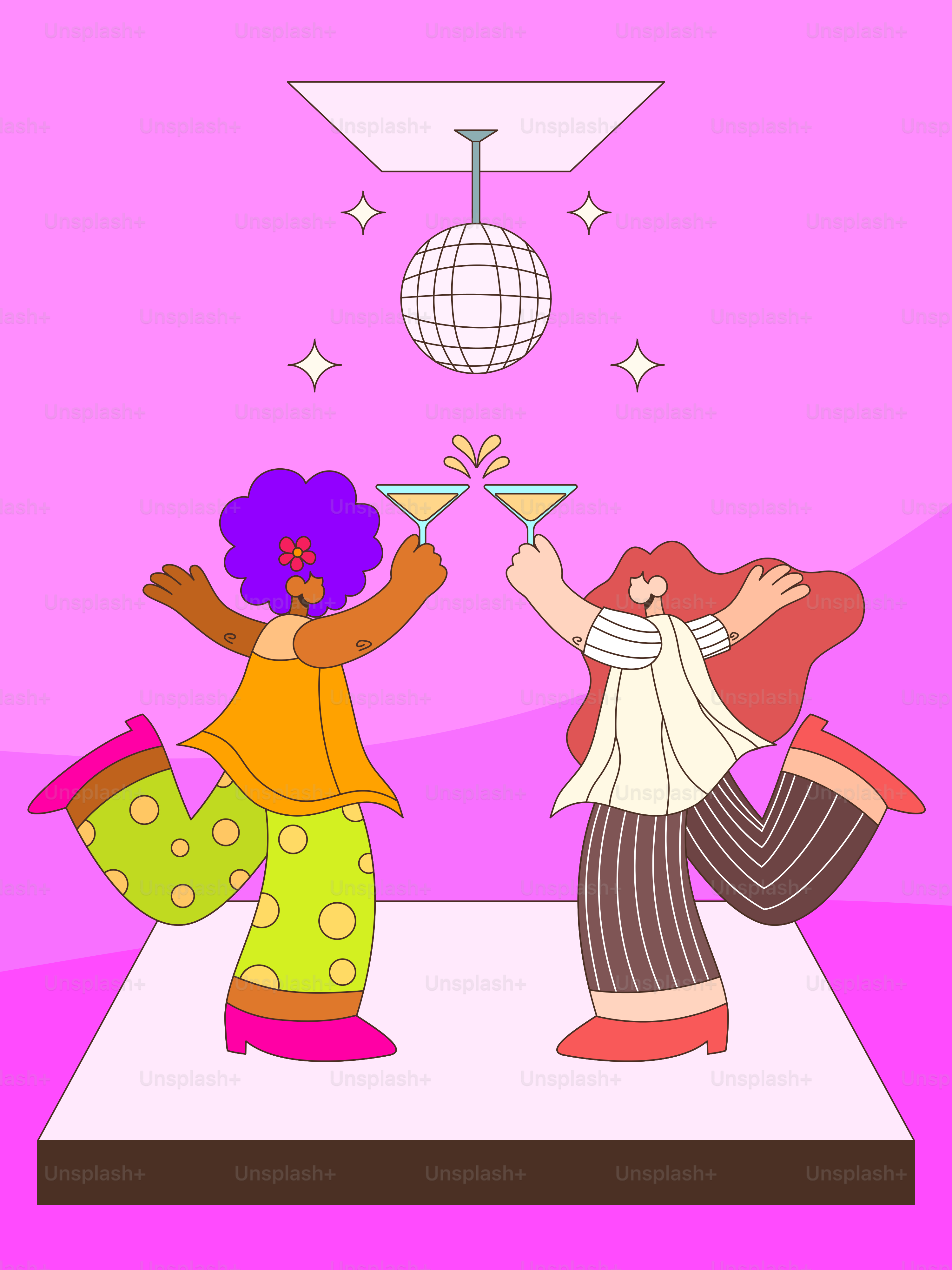A couple of women standing on top of a runway vector – Party Image on ...