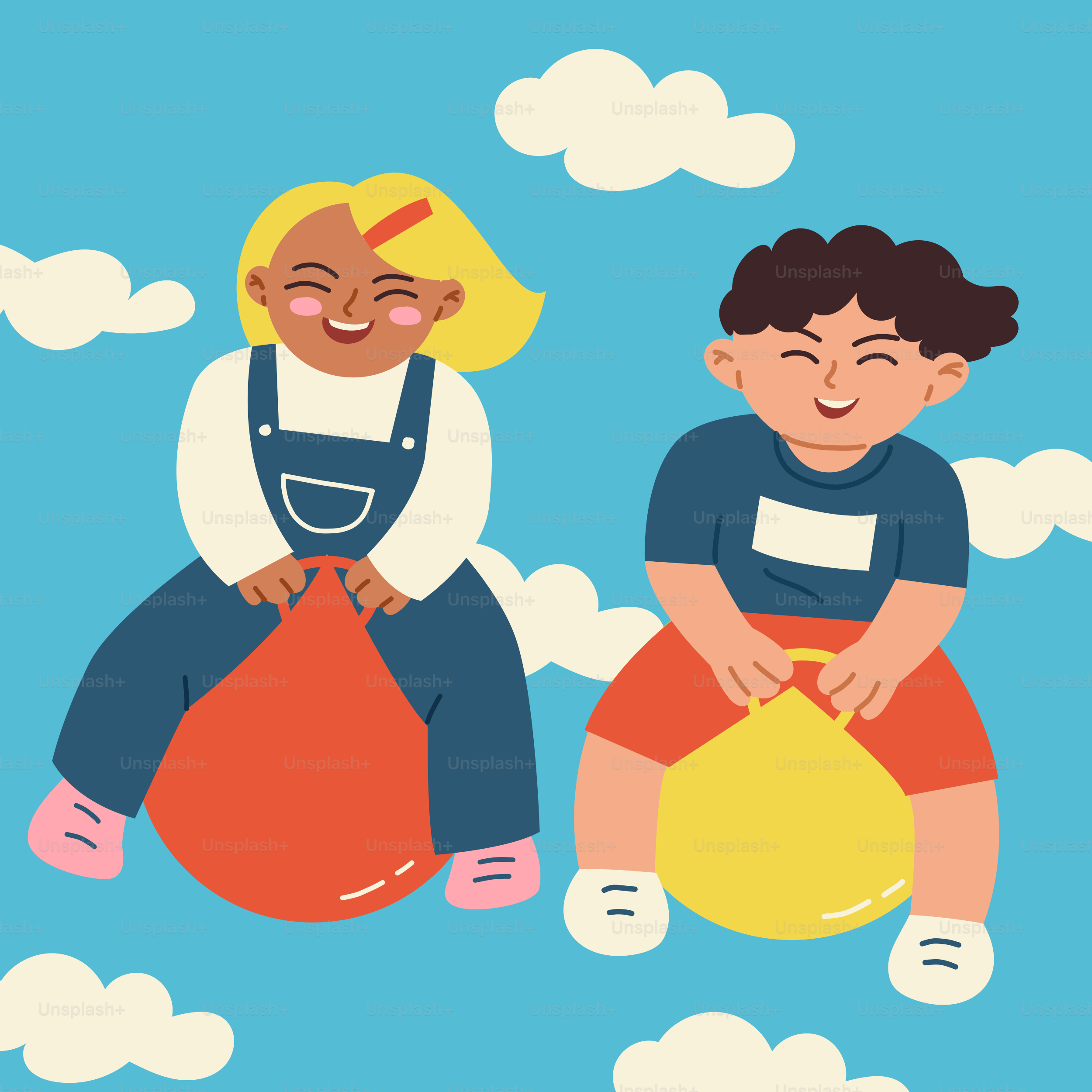 A group of children playing with a hula hoop vector – Illustration ...