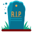 A blue tombstone with the word rip on it vector – Halloween Image on ...
