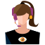 A woman wearing a headset and a black shirt vector – Uniforms Image on ...