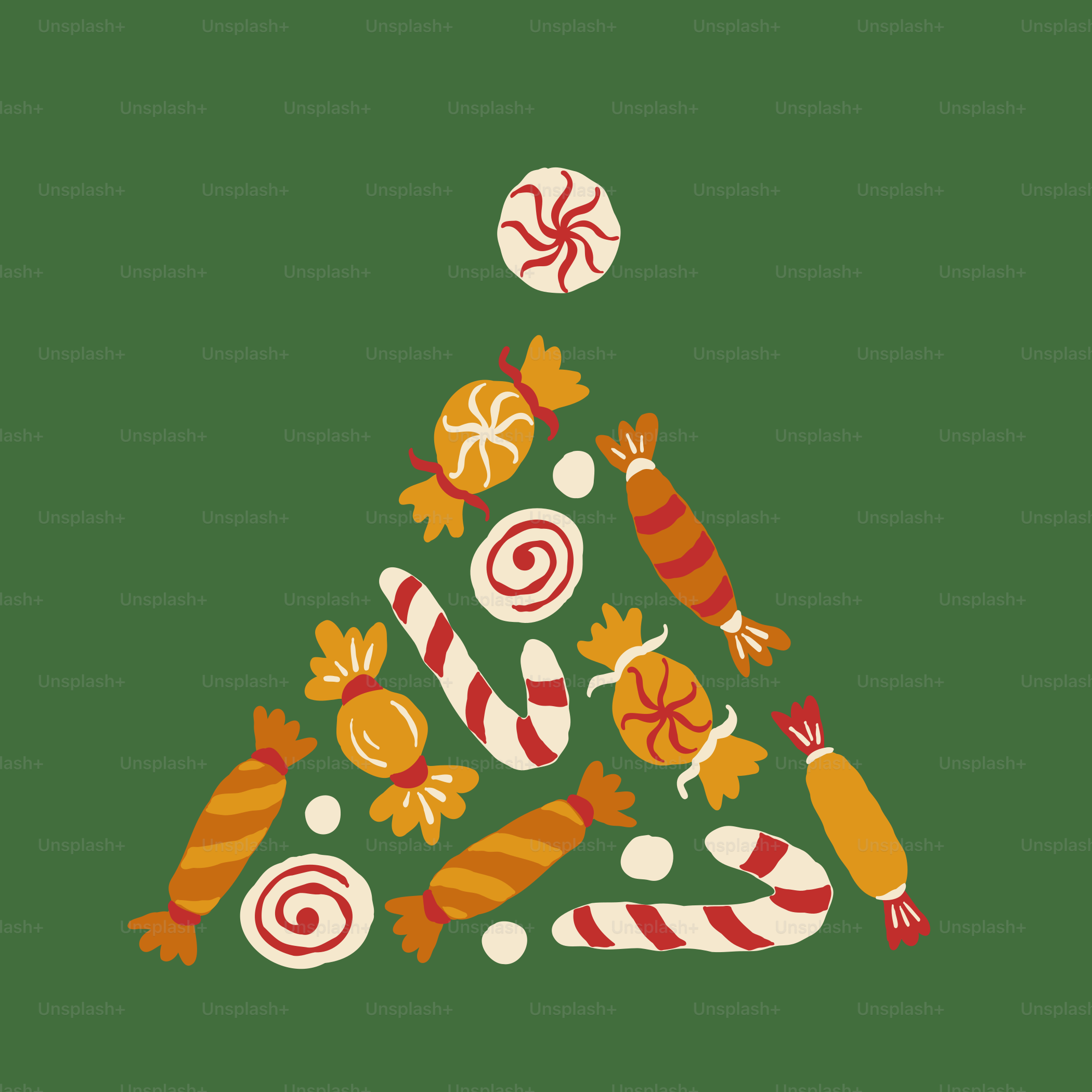 A christmas tree with candy canes and candies vector – Holiday Image on ...