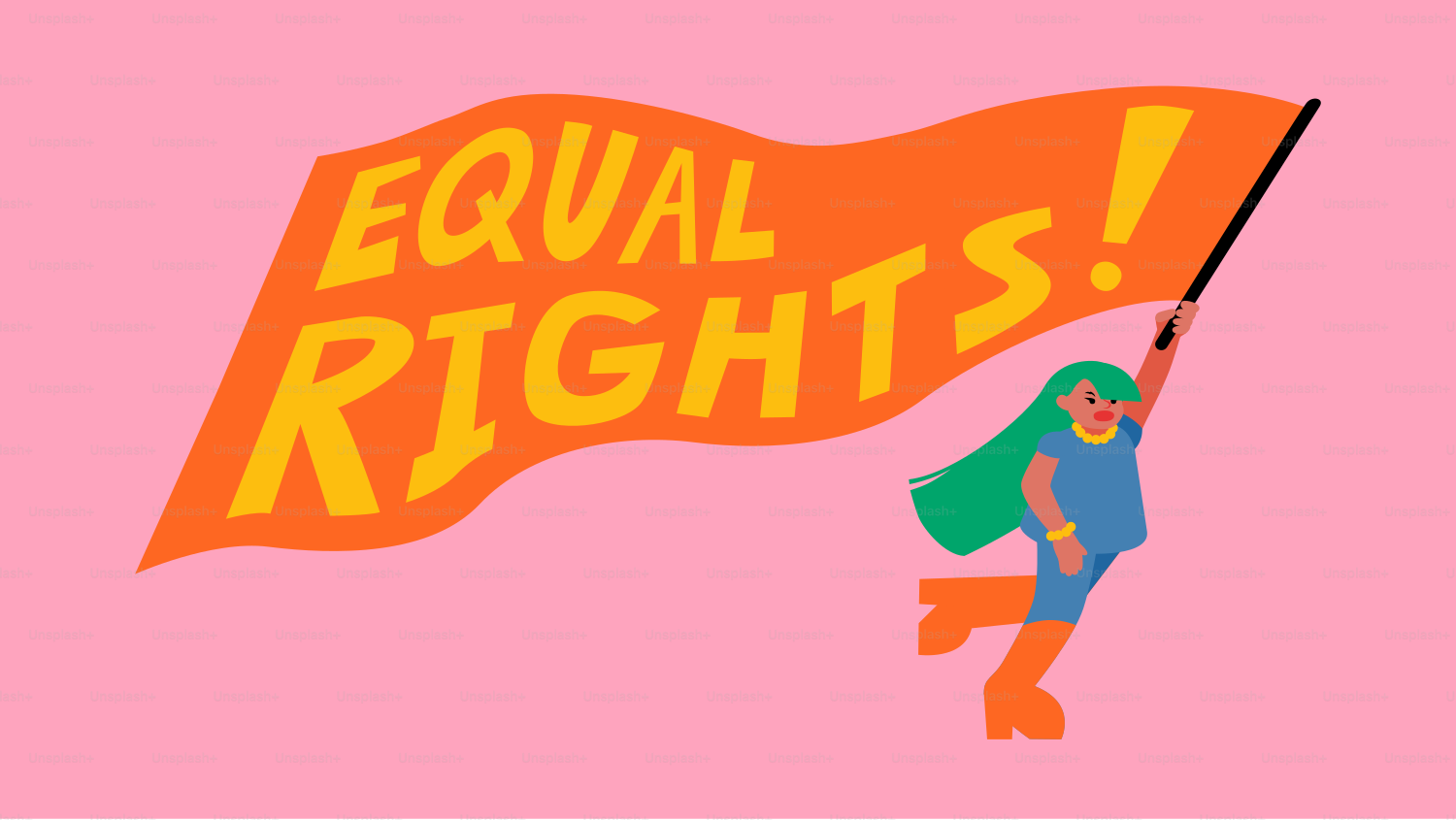 A man holding a flag that says equal rights vector – Lgbtq rights Image ...