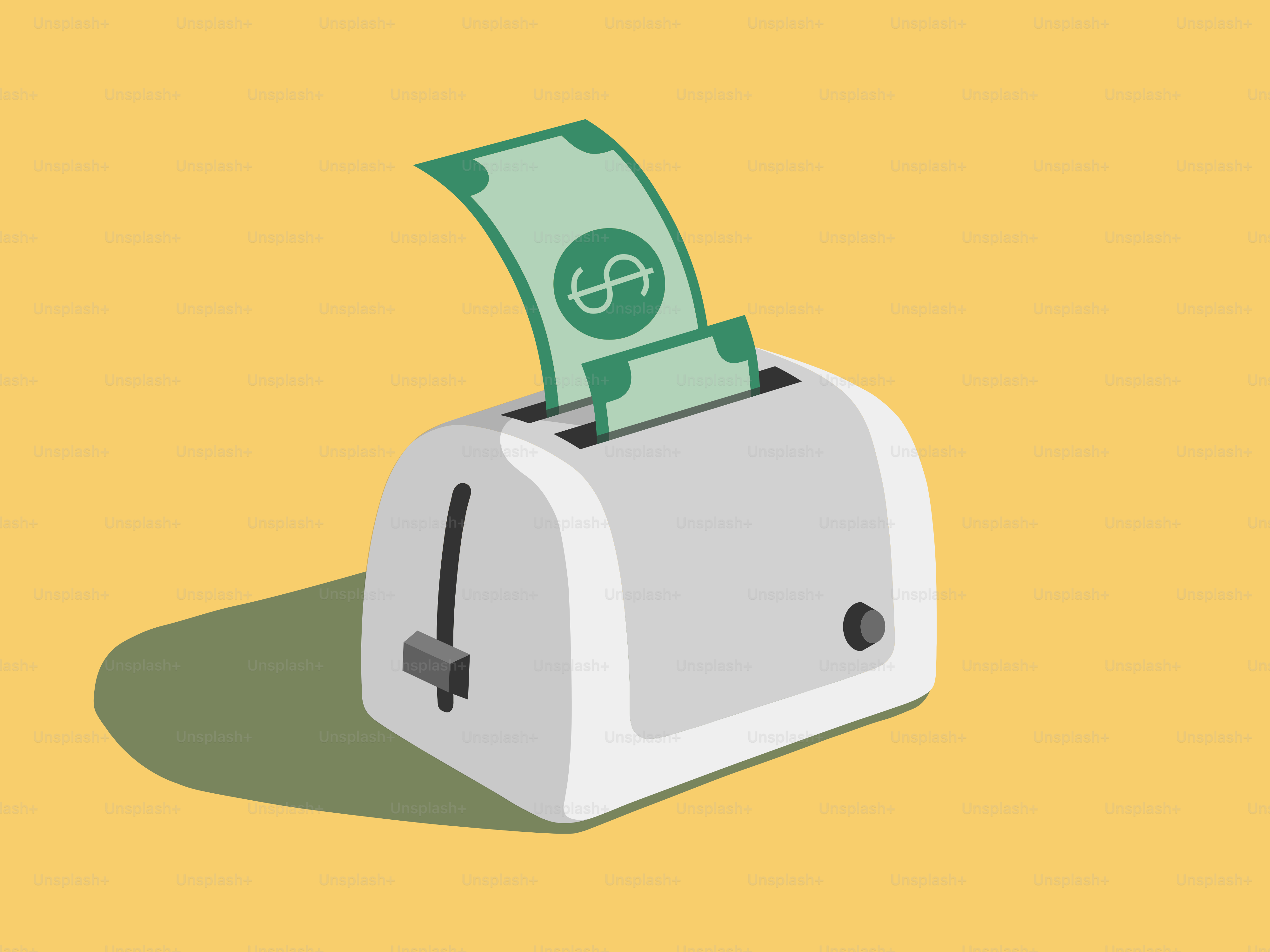 A money bill sticking out of a toaster vector – Illustration Image on ...