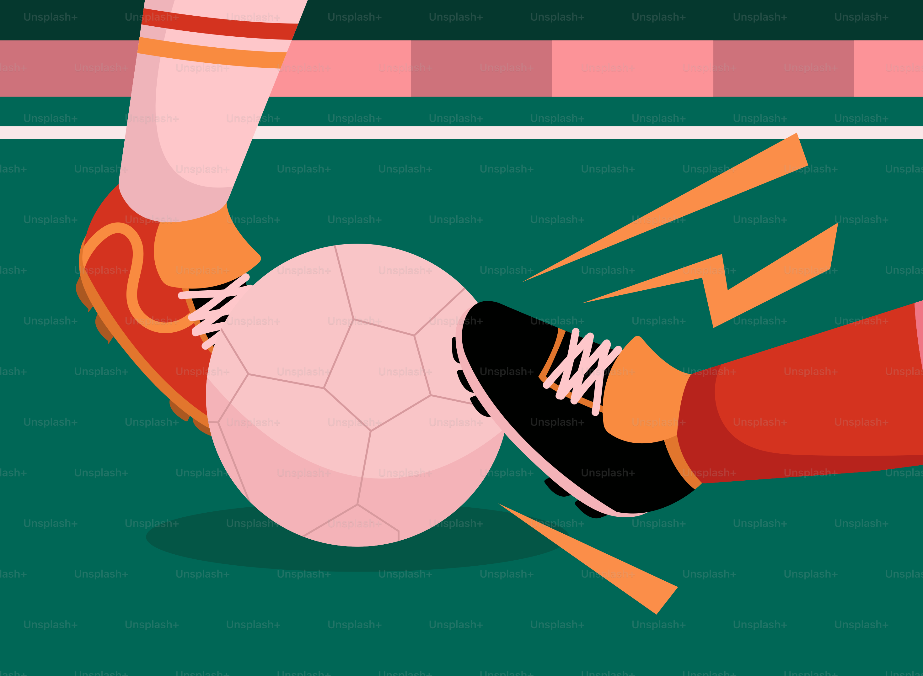 Una persona pateando una pelota de fútbol en un campo vector – Imagen ...