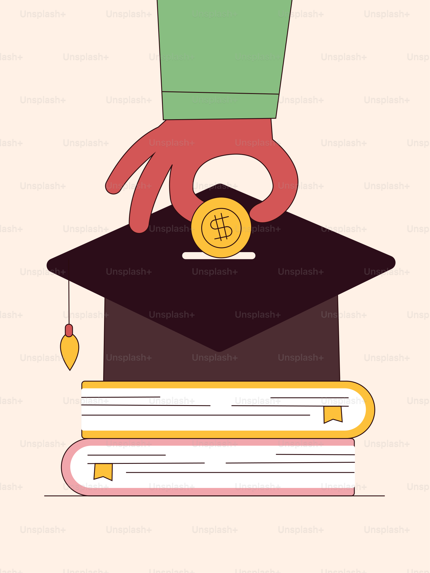 A hand that is holding a coin on top of a book vector – Books Image on ...