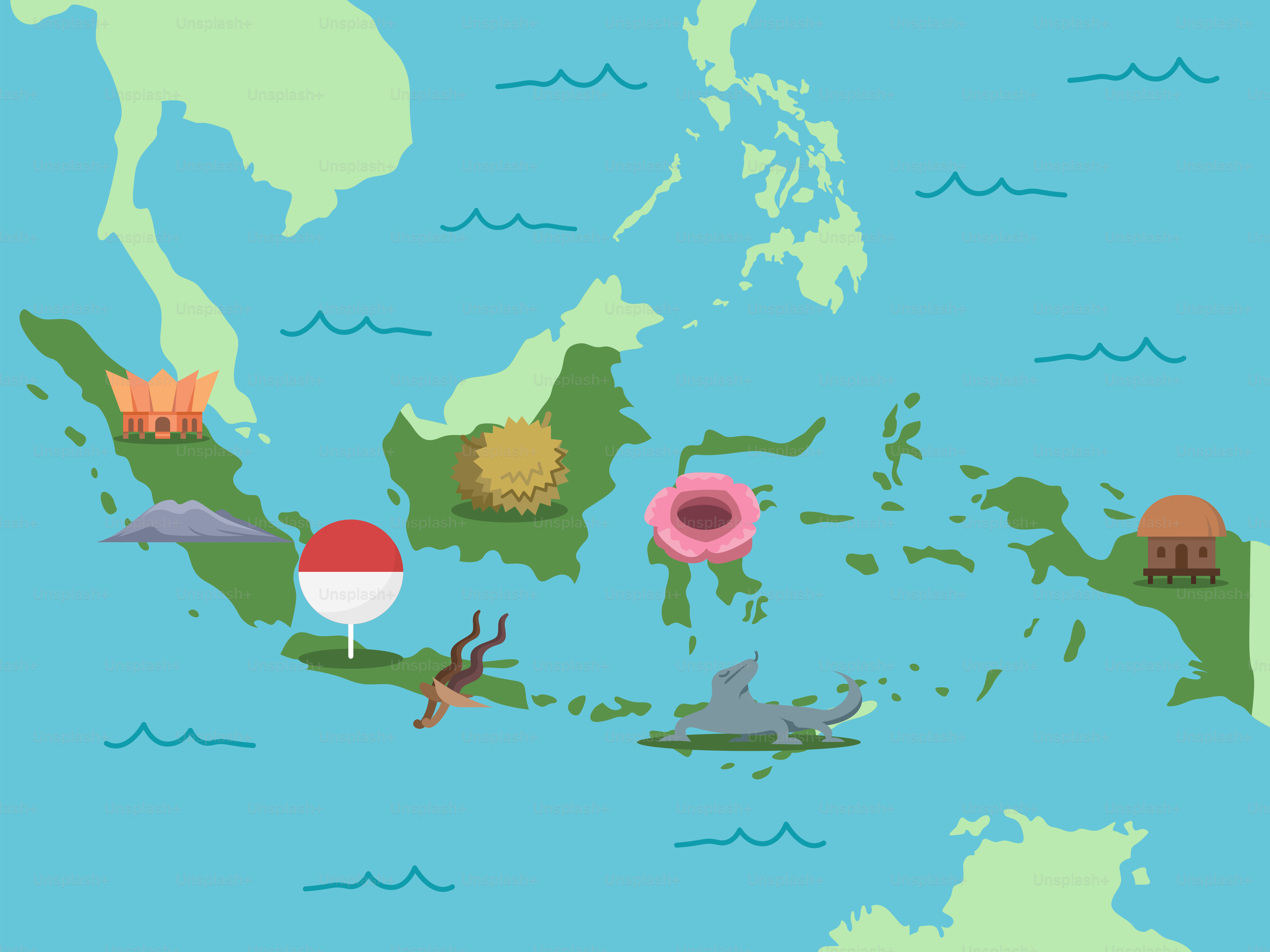 A map of the philippines with different animals vector – Map Image on ...