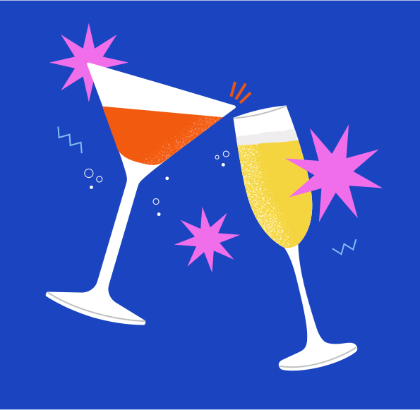 Un par de copas de vino sobre un fondo azul vector – Imagen de Partido ...