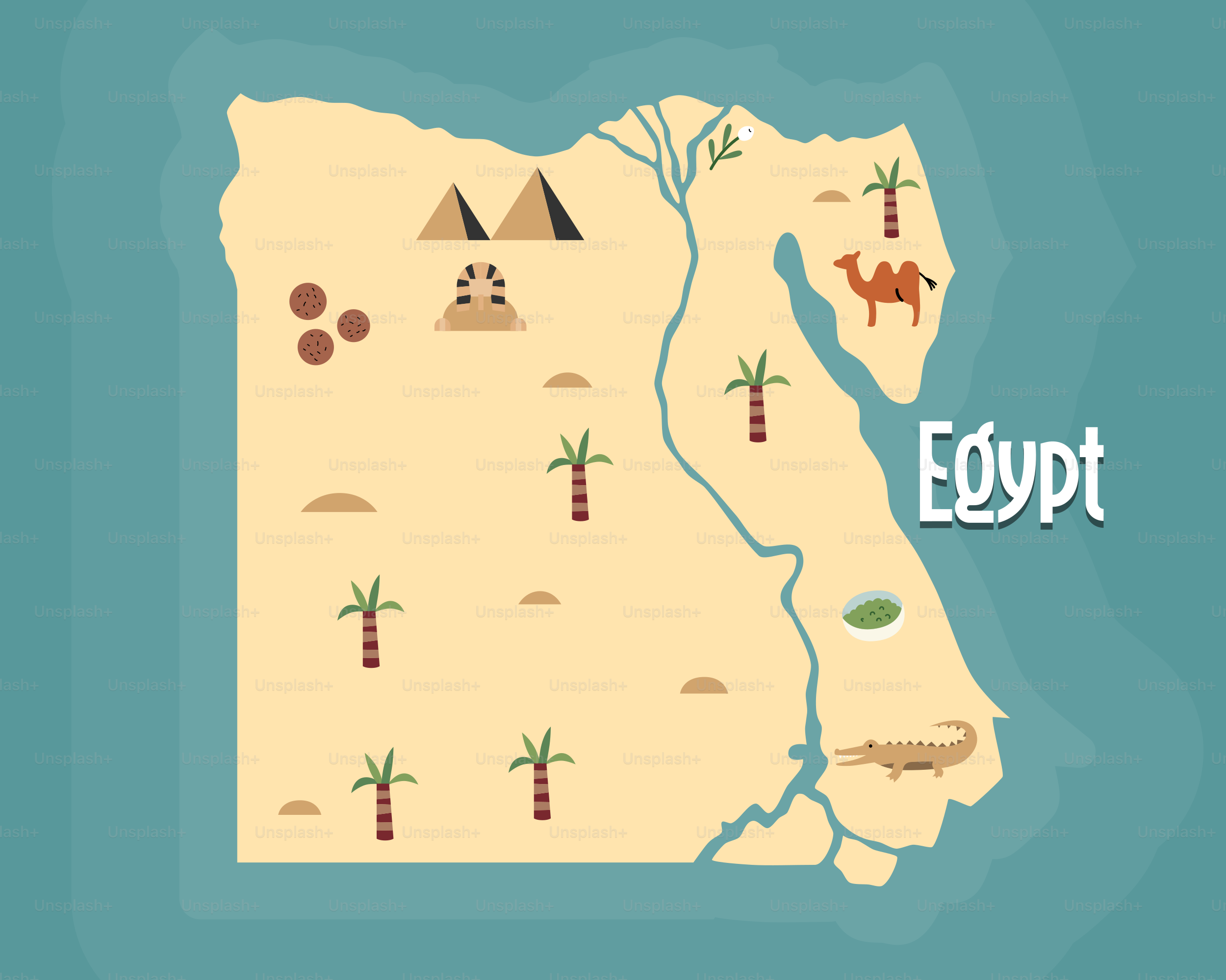 A map of egypt with the name egypt vector – Map Image on Unsplash