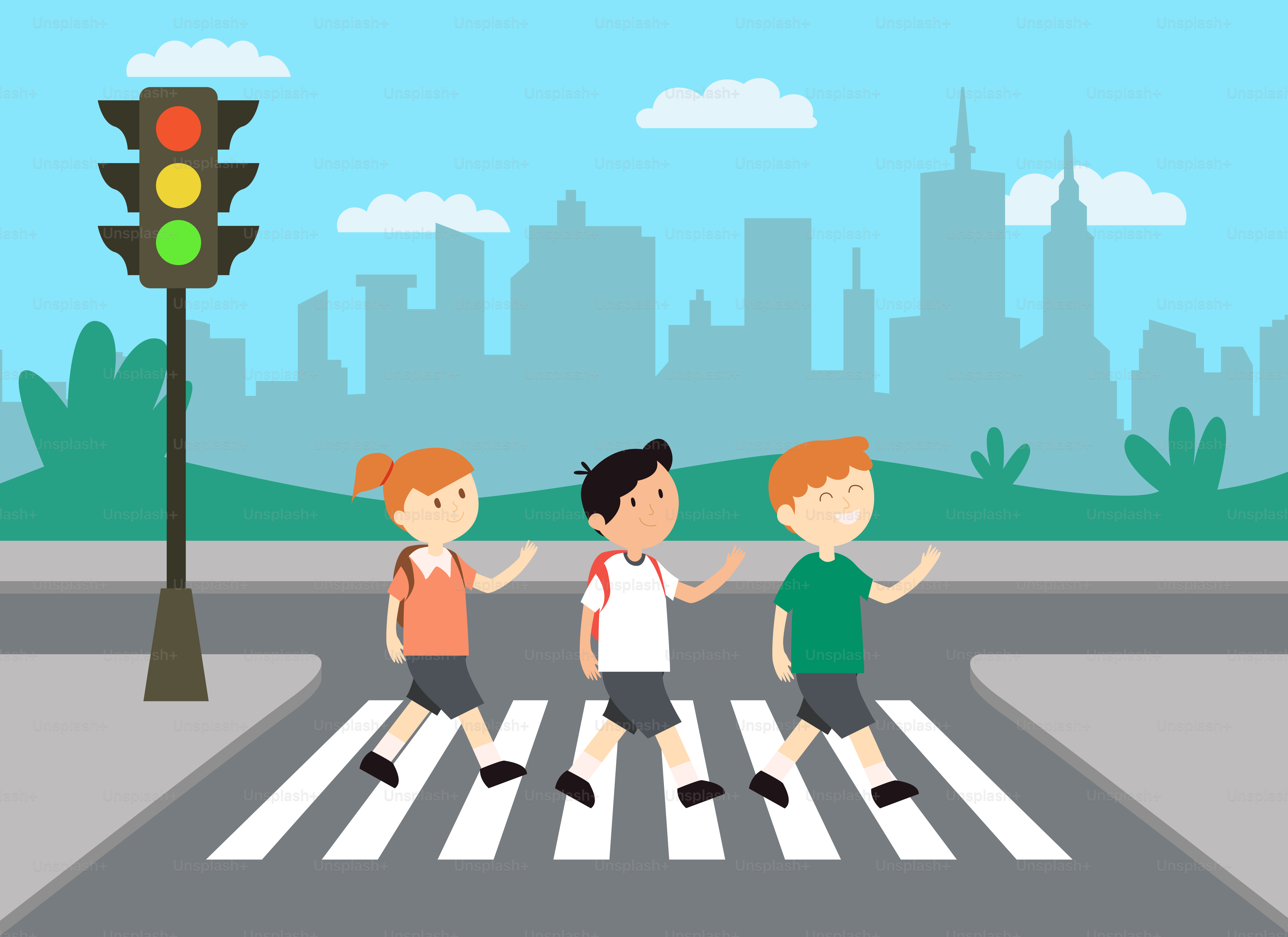 Zebra Crossing Cartoon