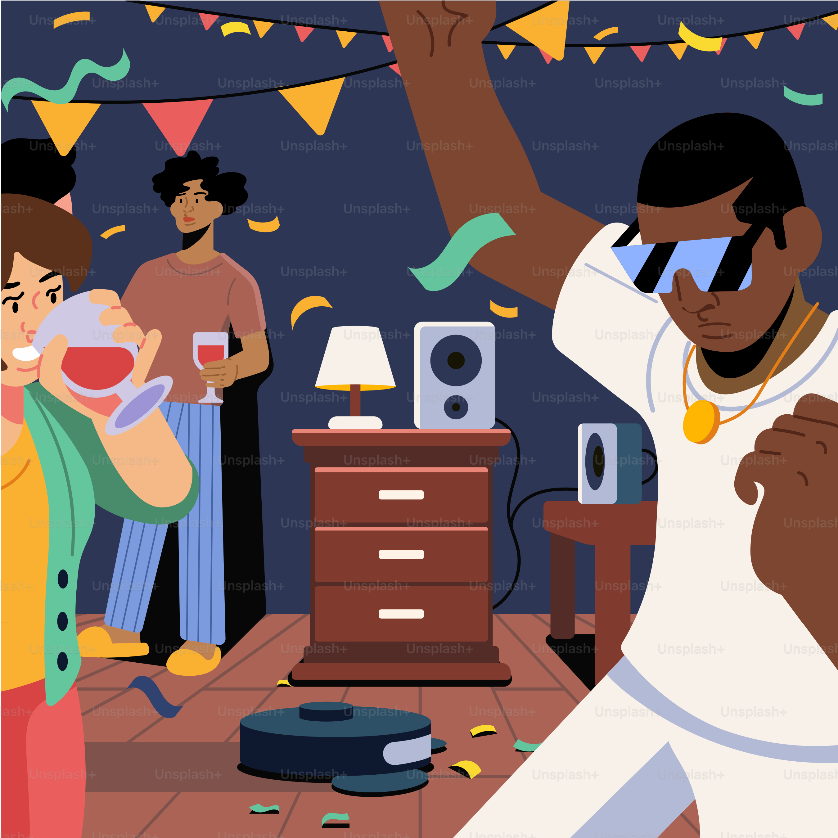 A cartoon of a man dancing in a party vector – Parties Image on Unsplash
