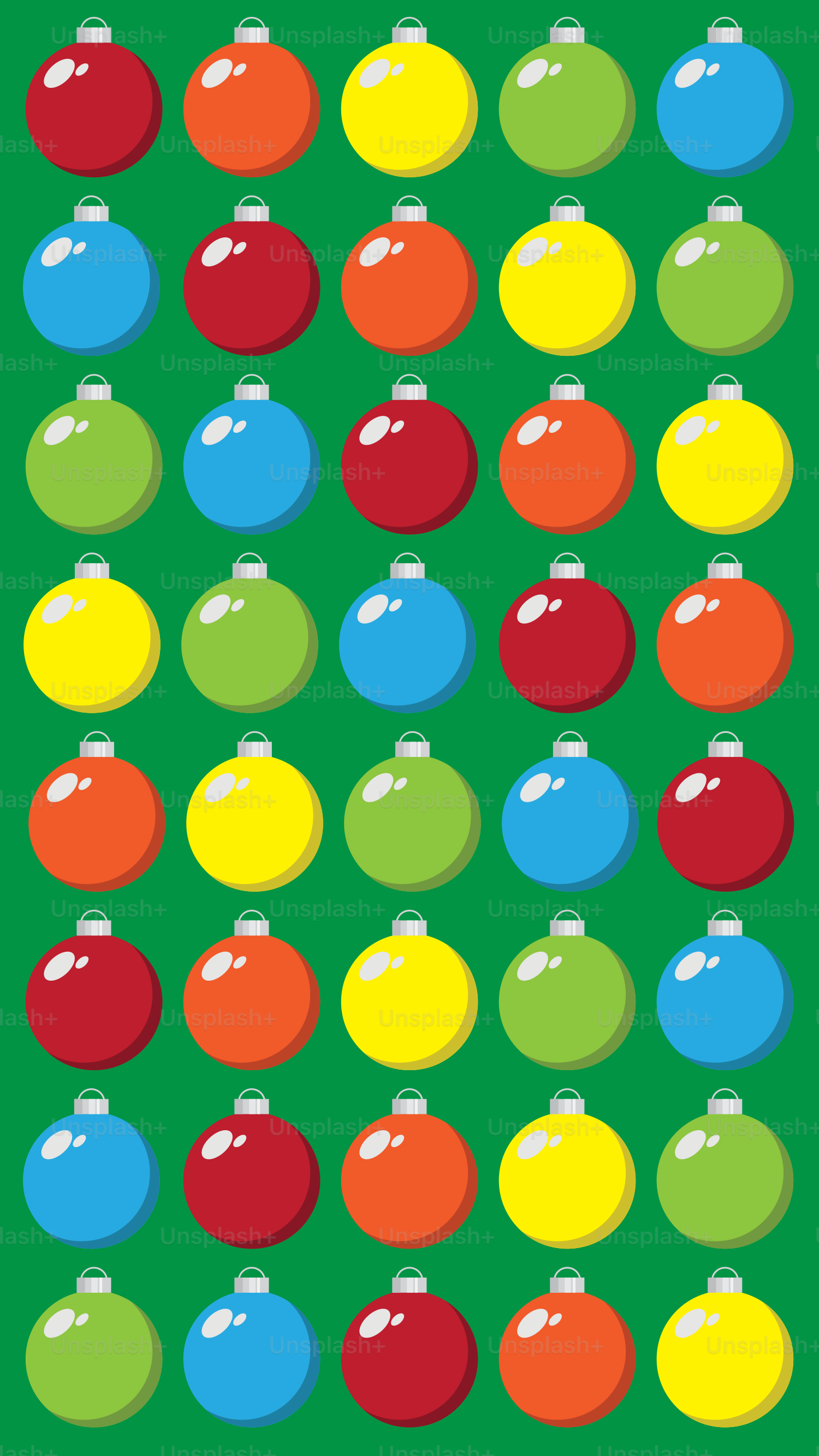 Un fond vert avec de nombreux ornements de couleurs différentes ...