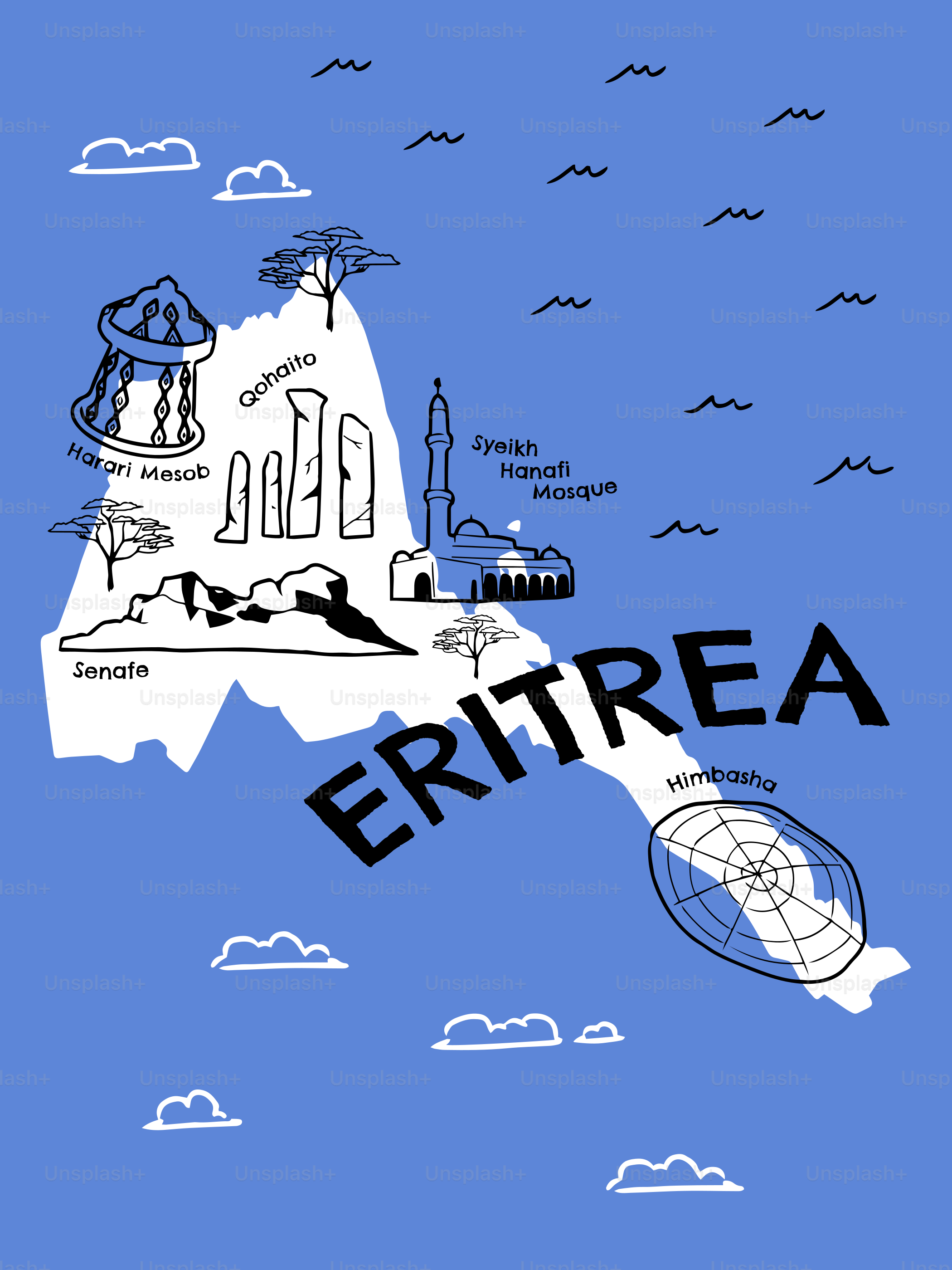 A drawing of a mountain with a map on top of it vector – Map Image on ...