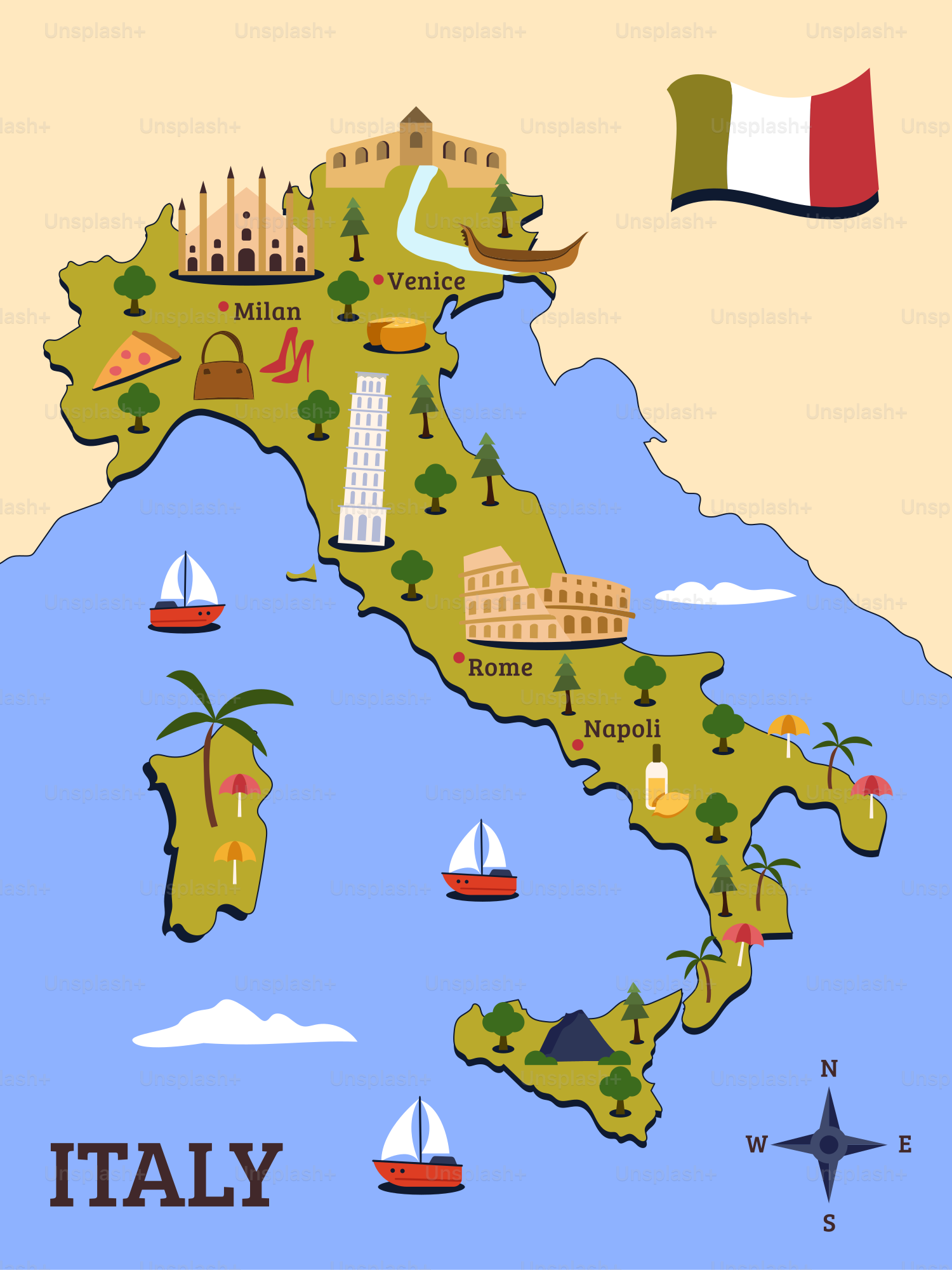 A map of italy with all the major cities vector – Italy Image on Unsplash