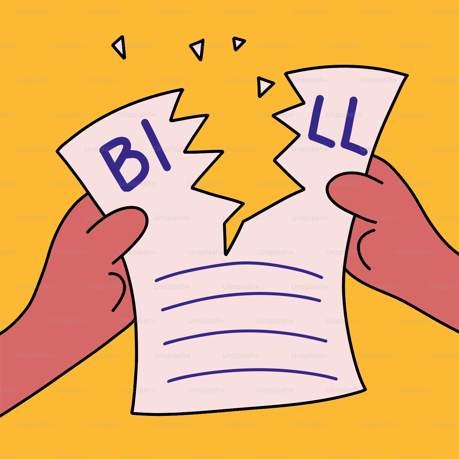 Two hands holding papers with the word bl on them vector – Finance ...