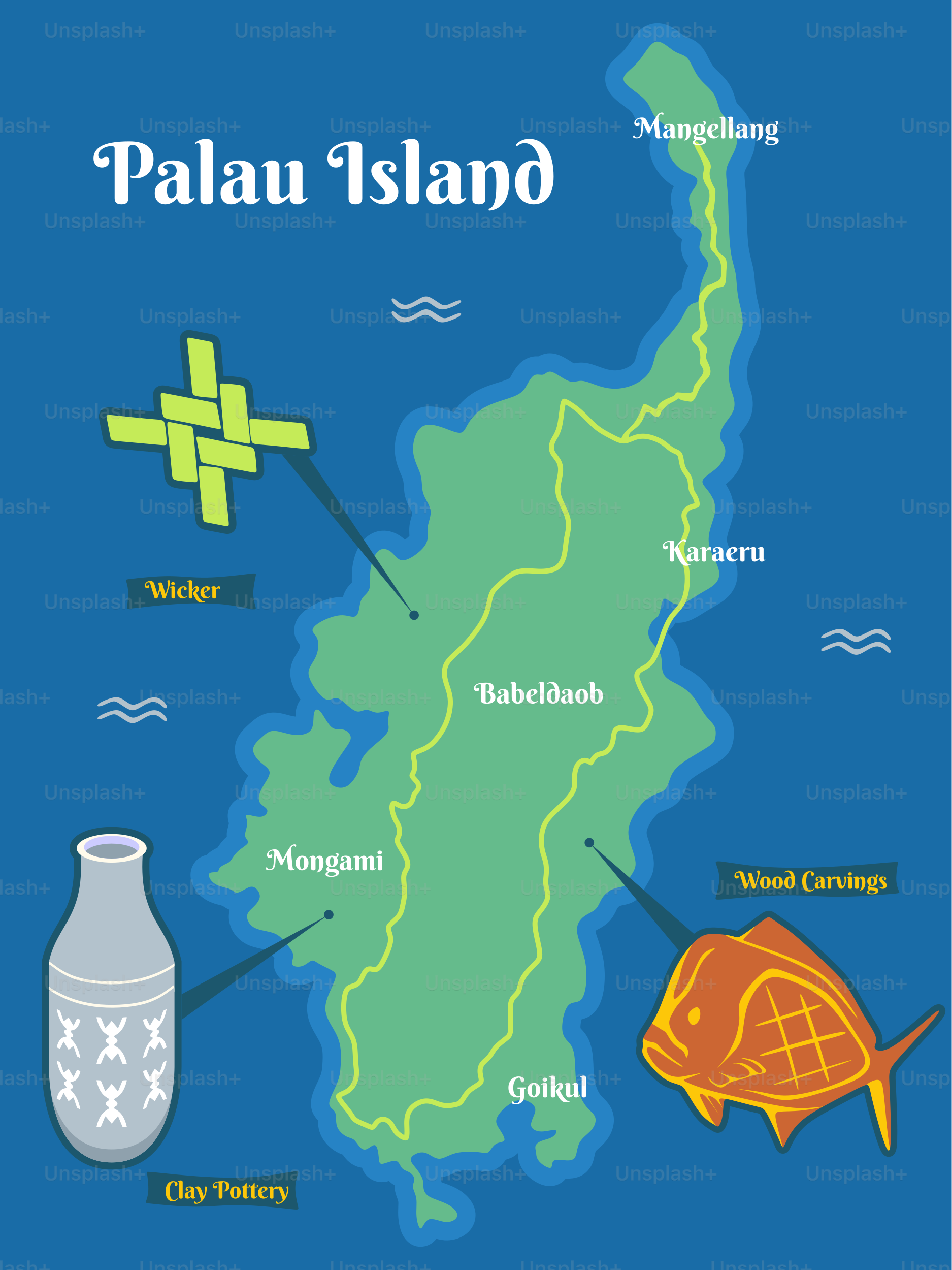 A map of palau island in the philippines vector – Country maps Image on ...