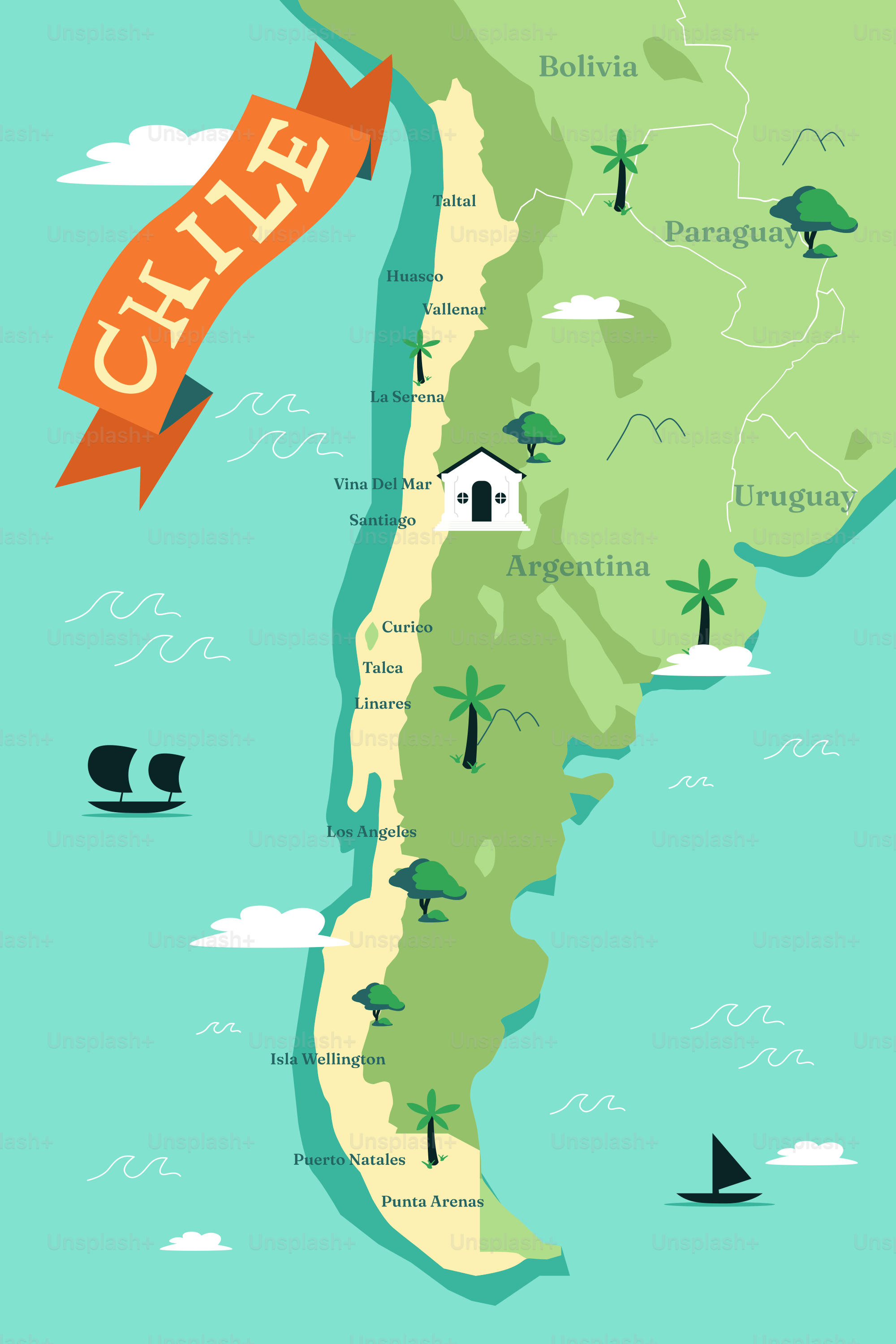 Un mapa de chile con un lazo rojo vector – Imagen de Mapa en Unsplash