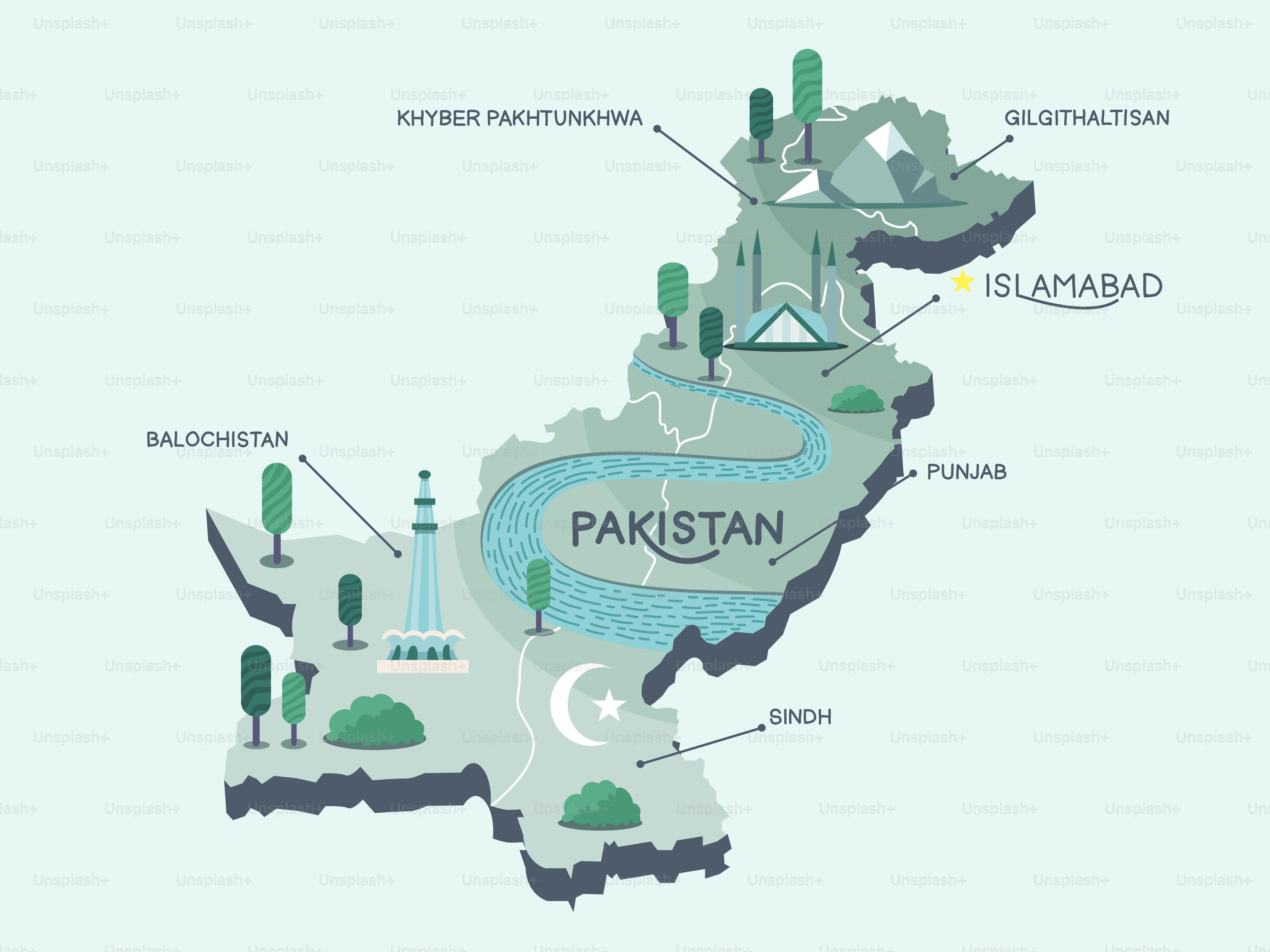 A map of pakistan with all the major cities vector – Map Image on Unsplash