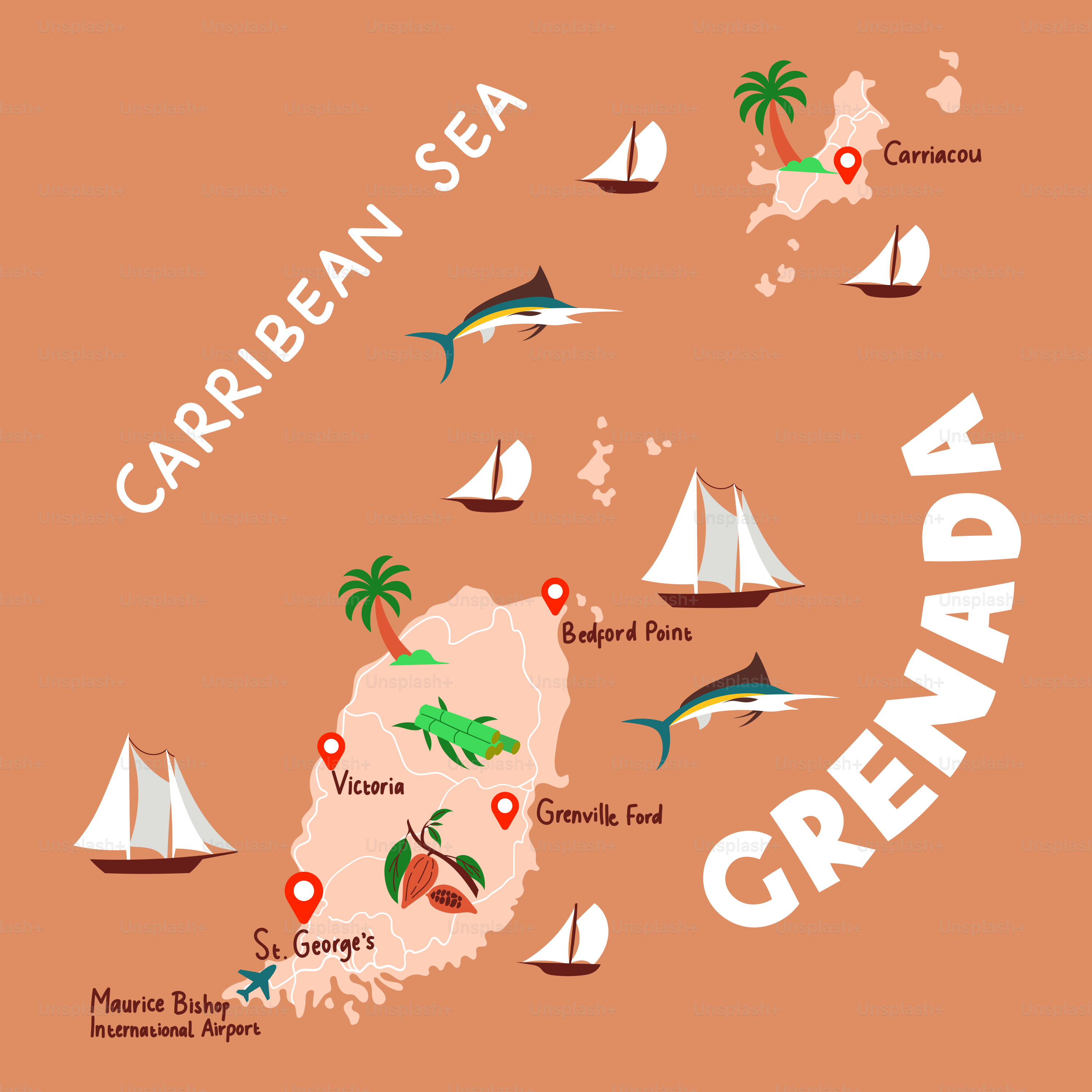 Vektor Peta pulau laut karibe – Gambar Ilustrasi di Unsplash