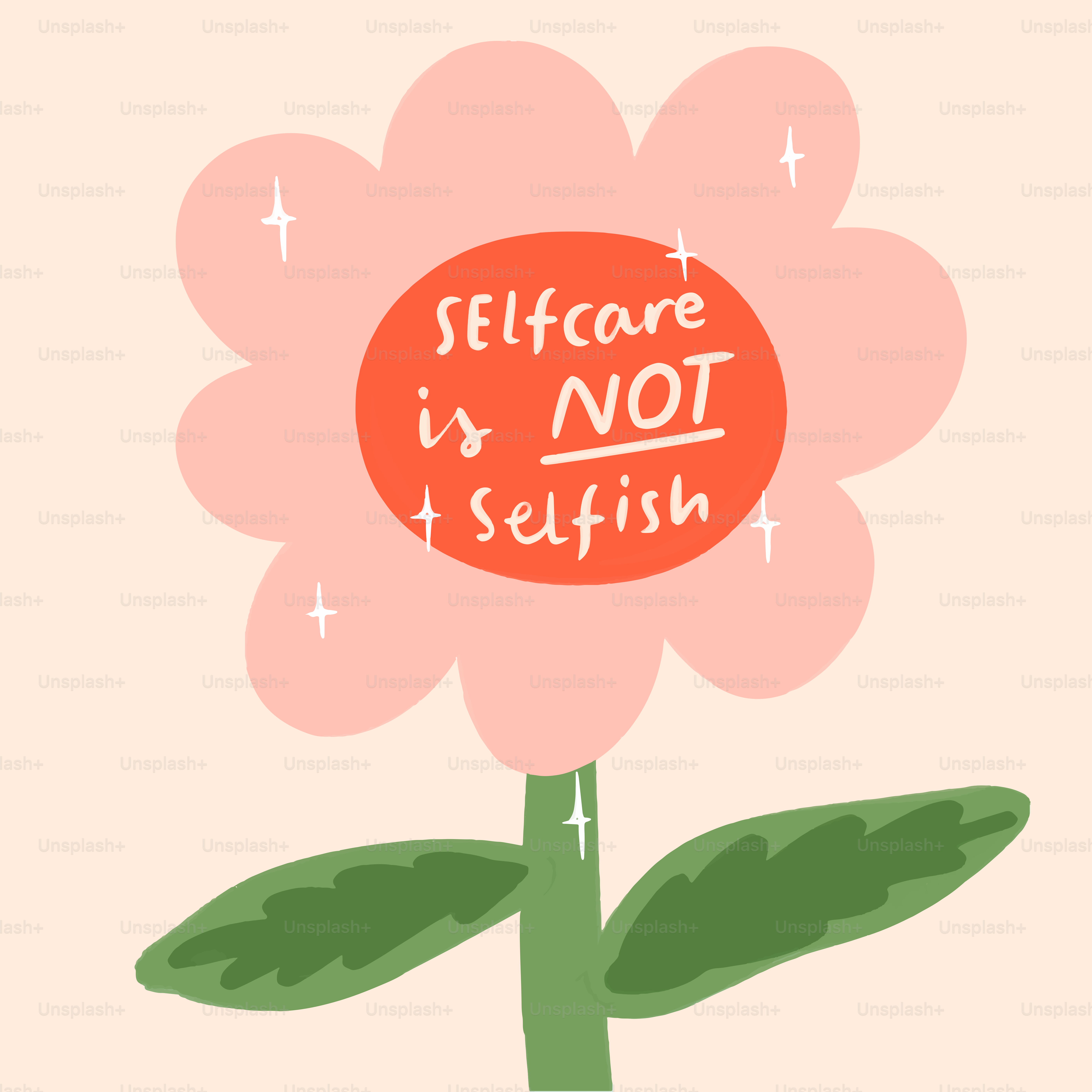 A pink flower with the words self care is not selfish vector – Art ...