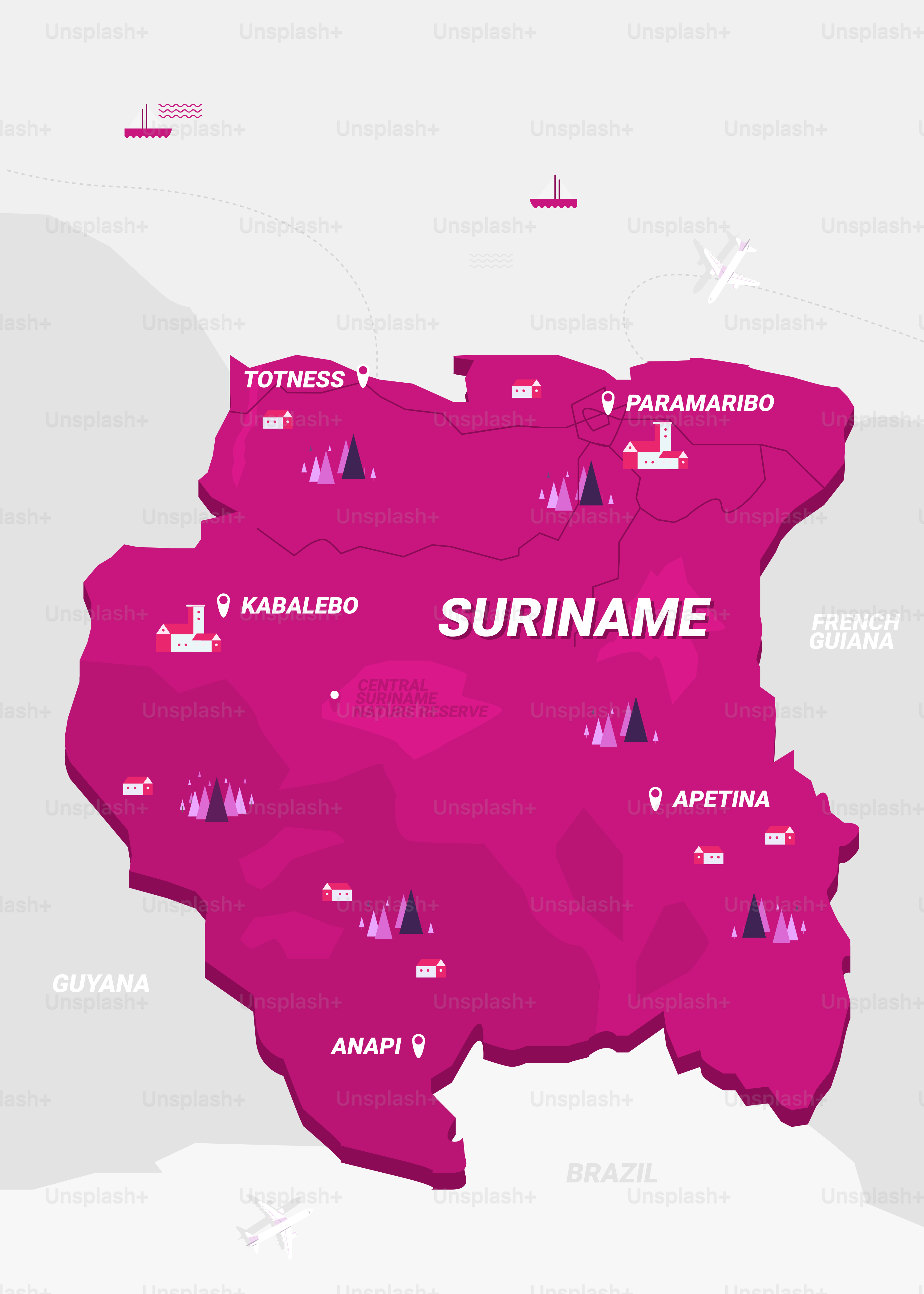 A map of the country of suriname vector – Map Image on Unsplash