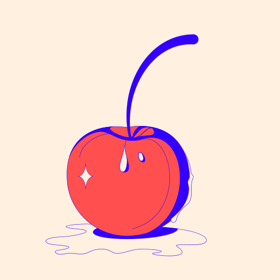 Un disegno di un bicchiere di vino con una fetta di limone sopra ...