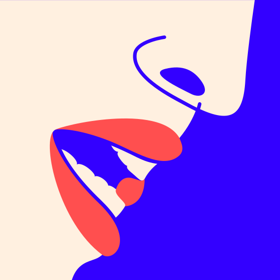 Un primer plano del rostro de una persona con un fondo morado vector ...