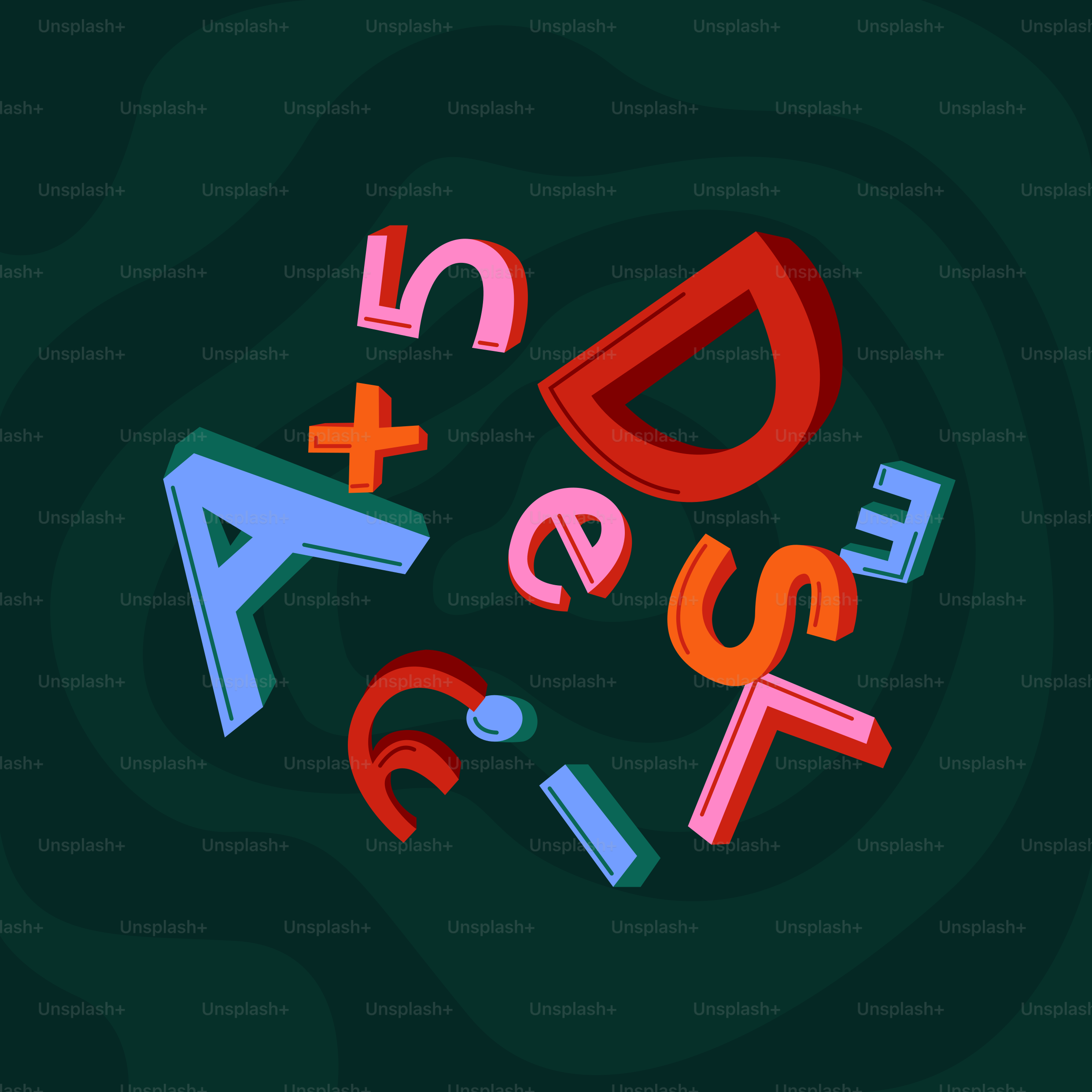 Las letras son multicolores sobre un fondo verde vector – Imagen de ...
