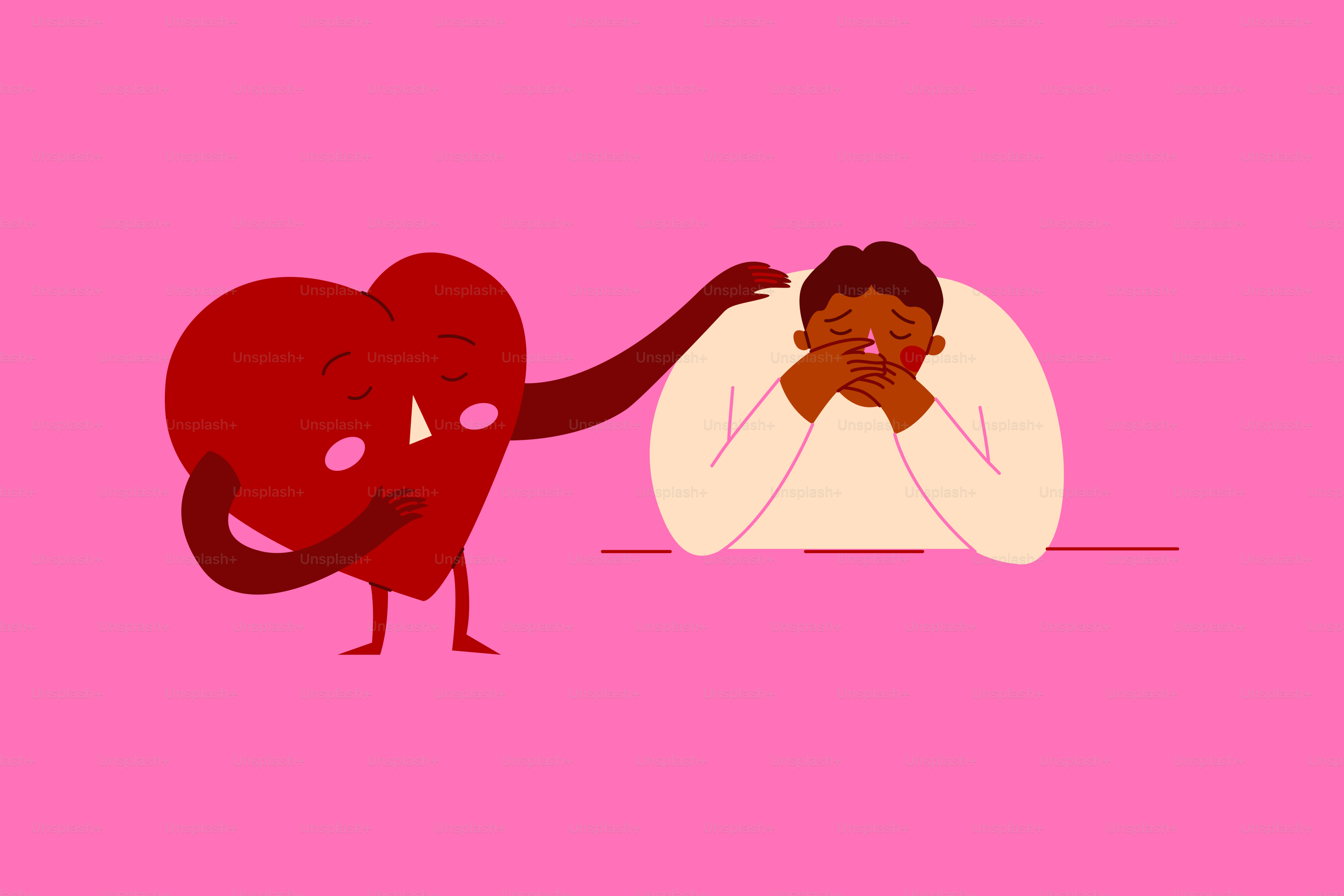 A cartoon of a man holding a woman's head vector – Mental health Image ...