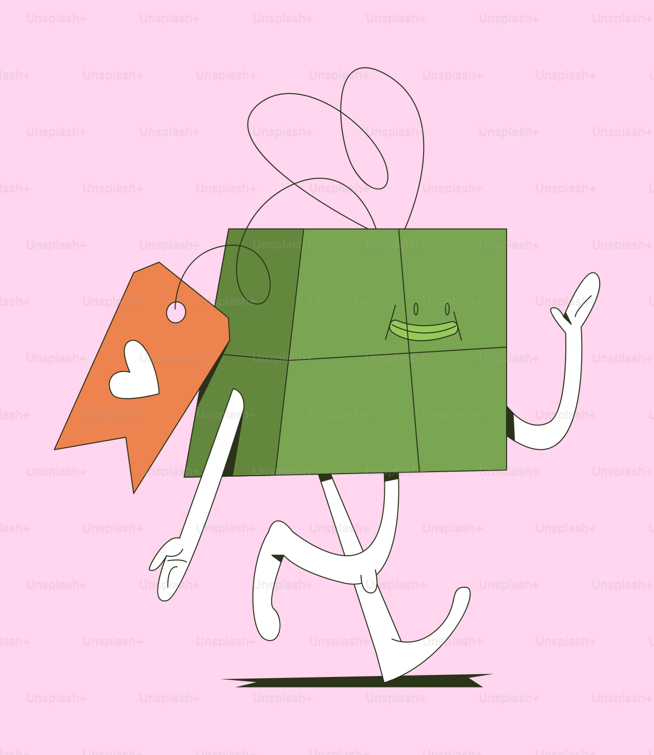 Un personaje de dibujos animados lleva una caja verde vector – Imagen ...