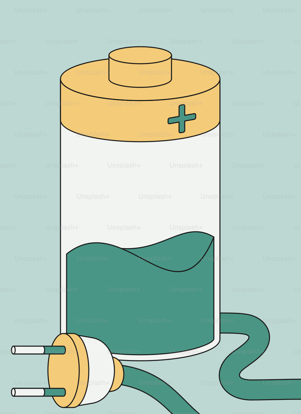 An illustration of a battery plugged into a battery vector – Technology ...