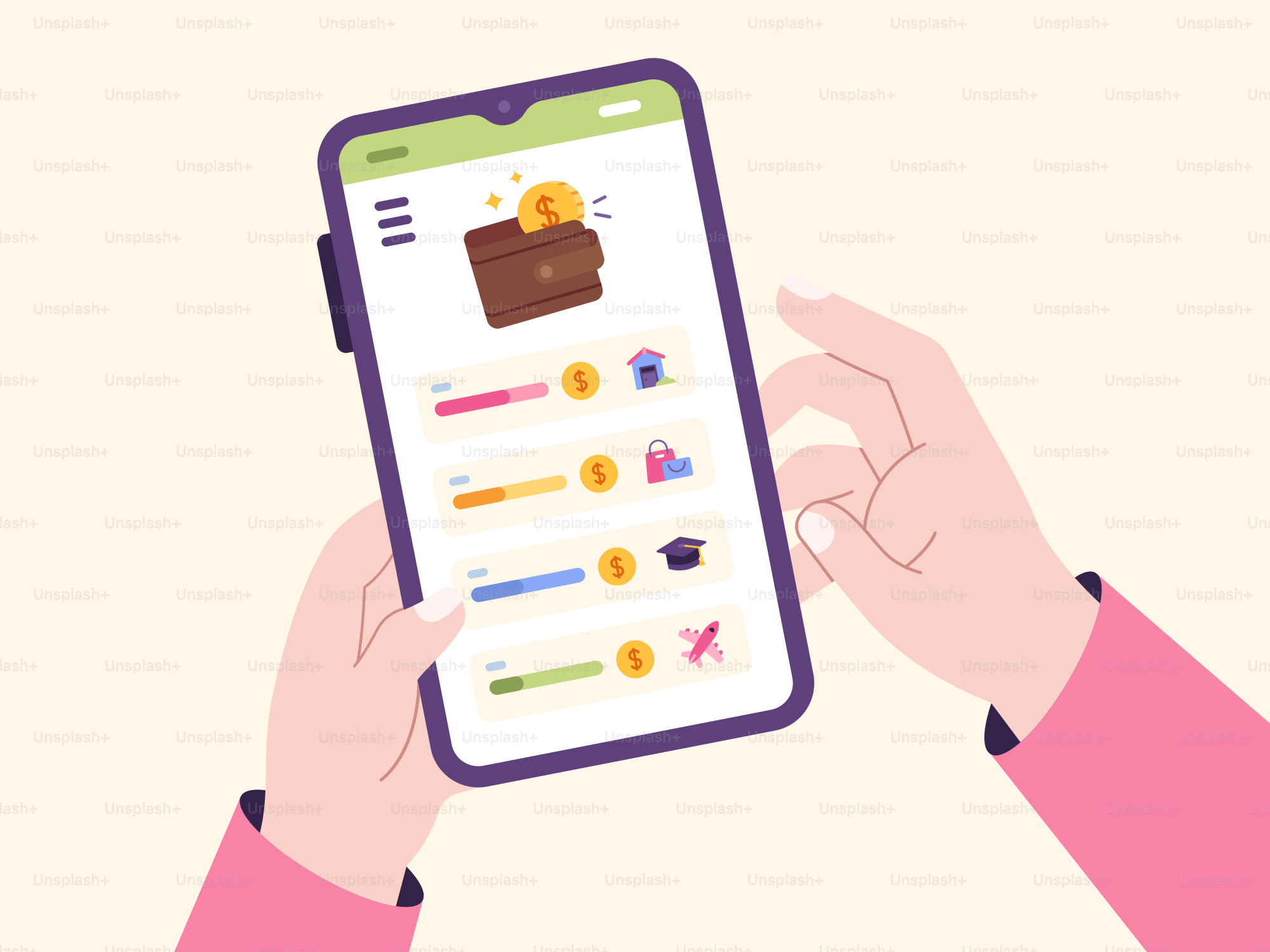 A person holding a tablet with a picture of a purse on it vector ...