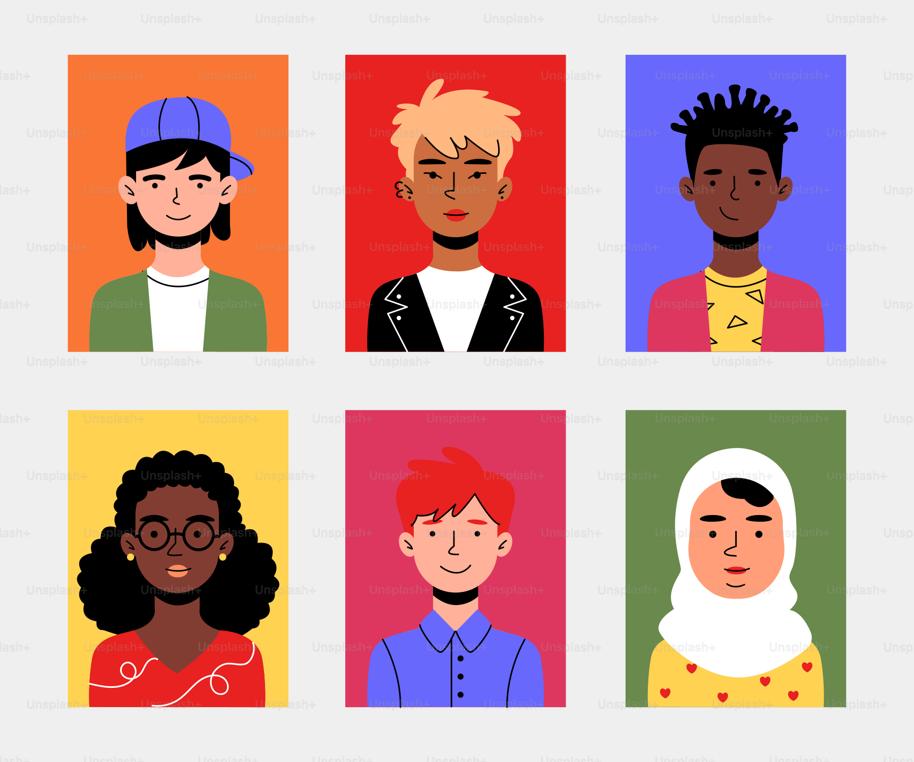 A group of people with different hair styles vector – Woman Image on ...
