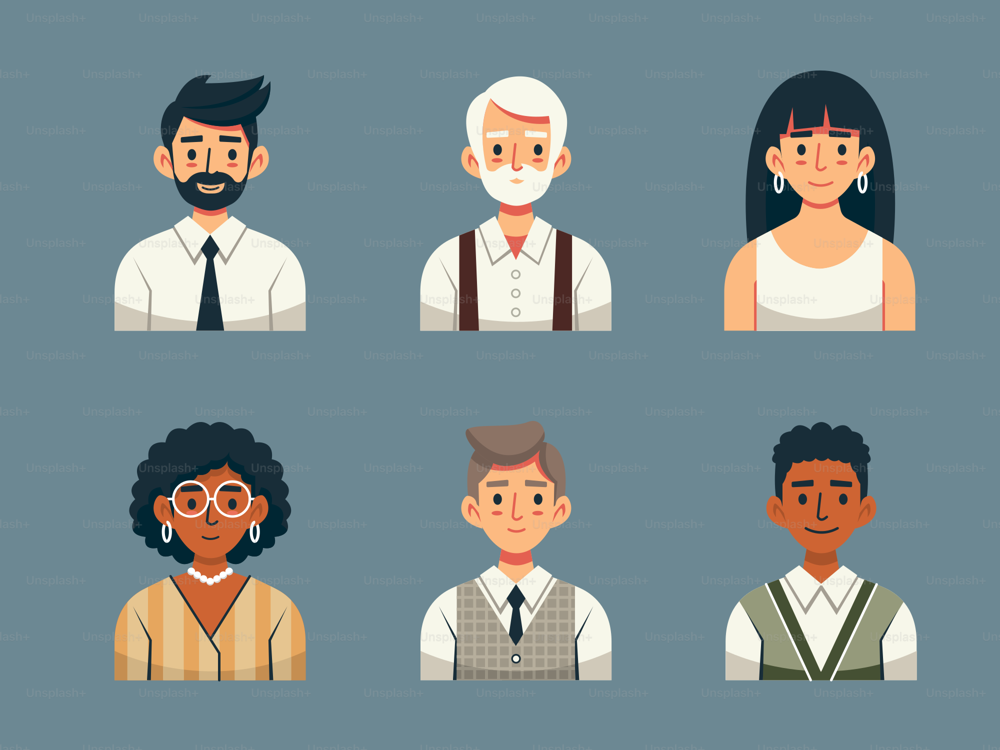 A group of people with different facial expressions vector – Inclusive ...