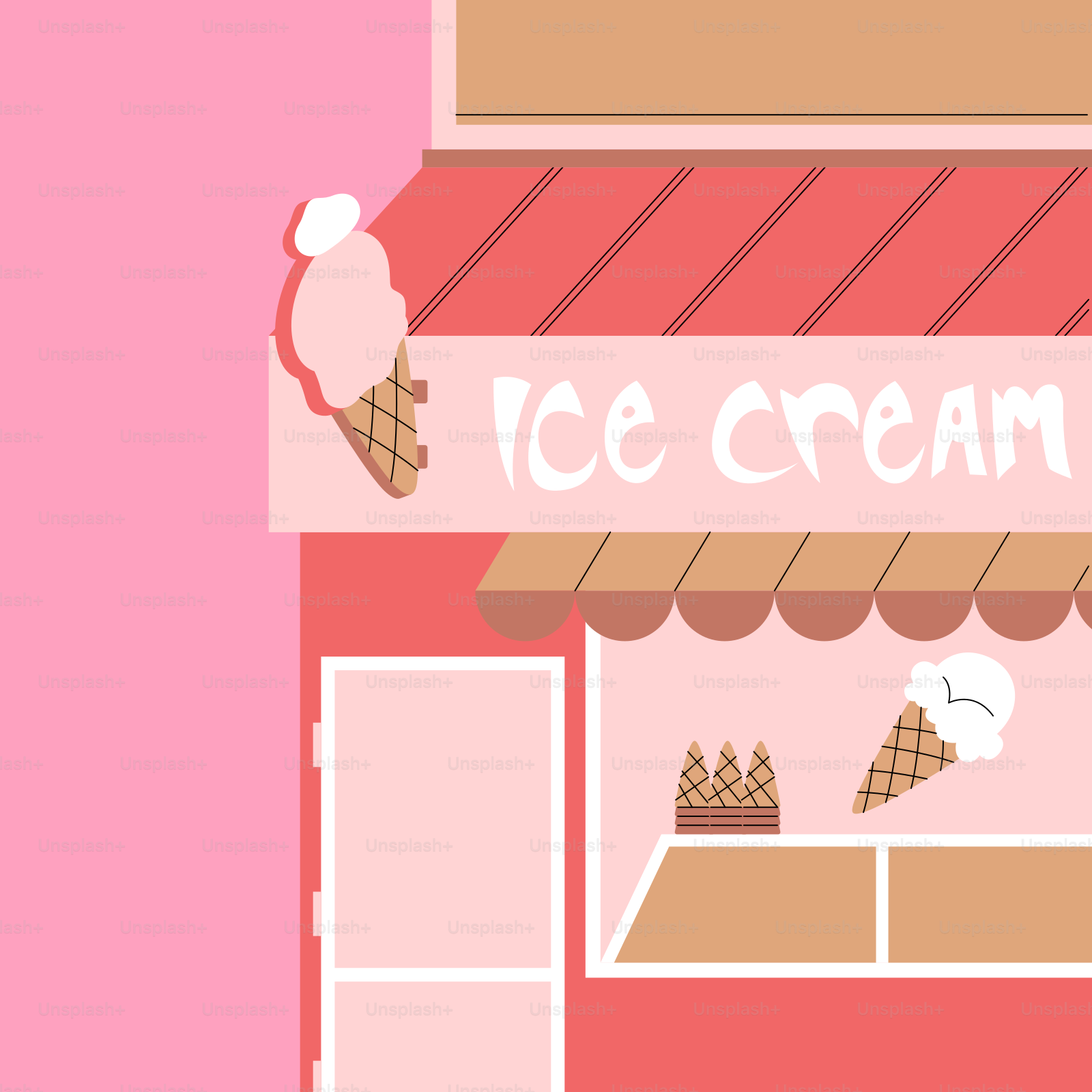 An ice cream shop on a pink background vector – Shop Image on Unsplash