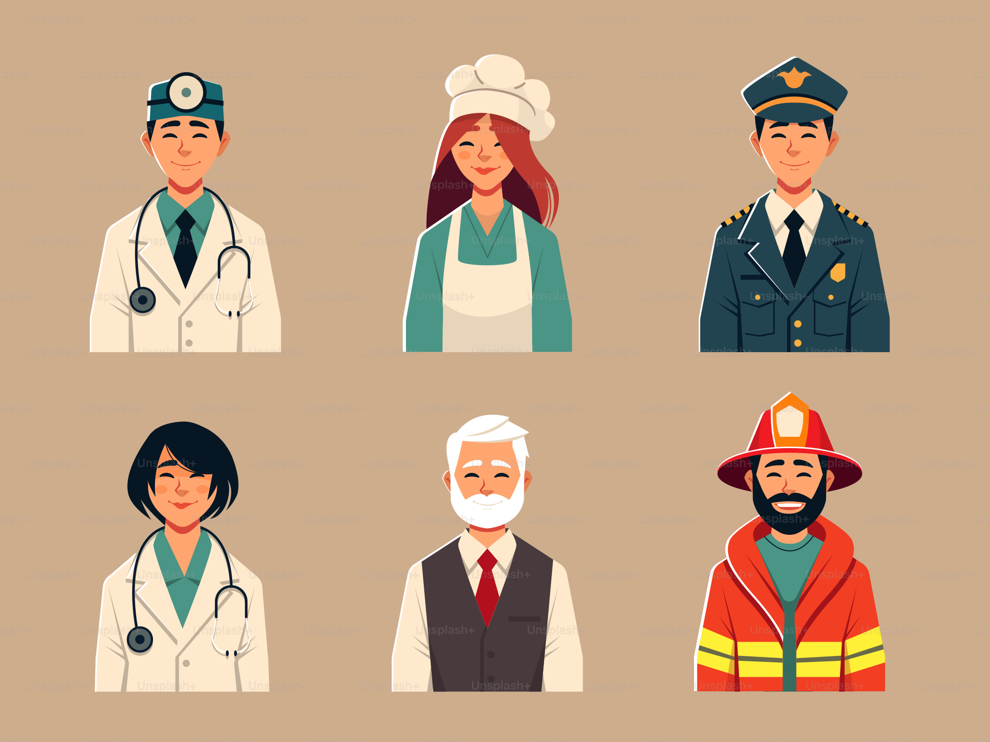 A group of people with different professions vector – Career graphics ...