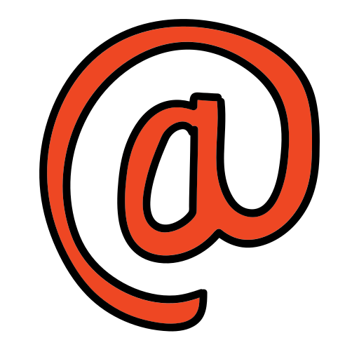 Um símbolo de e-mail vermelho e preto em um fundo branco vetor – Imagem ...