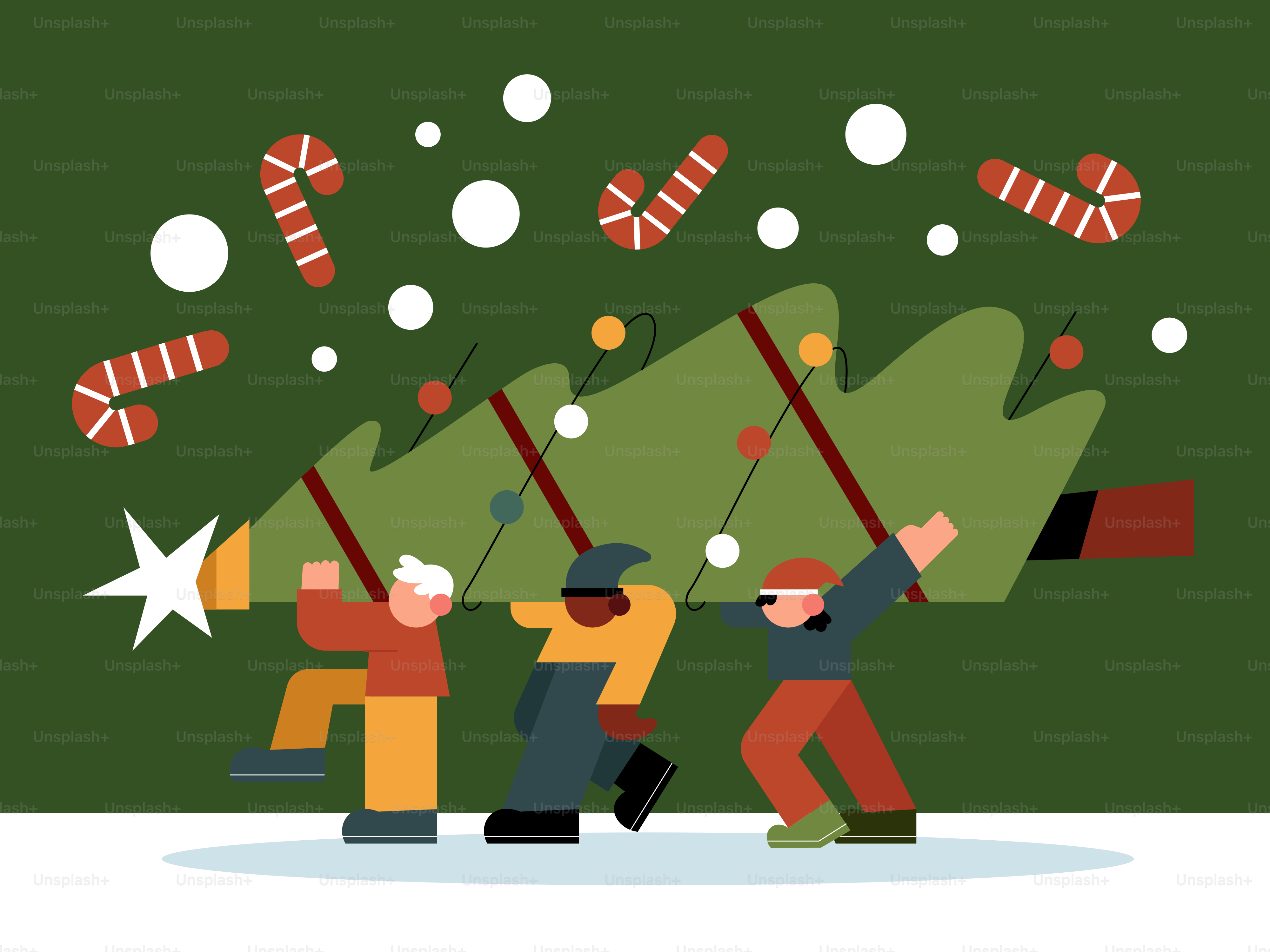 A man standing in front of a giant candy cane vector – Christmas Image ...