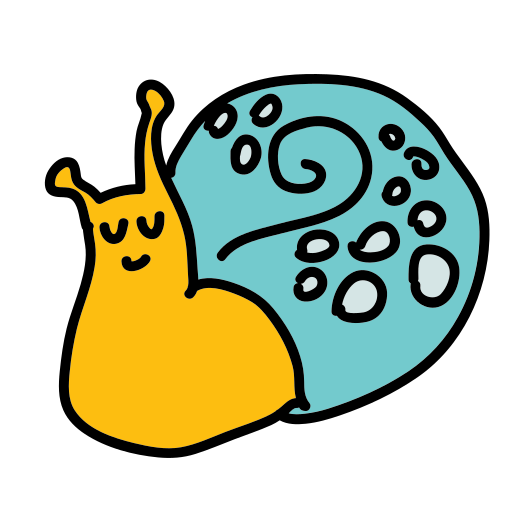 Um caracol azul e amarelo com os olhos fechados vetor – Imagem sobre ...